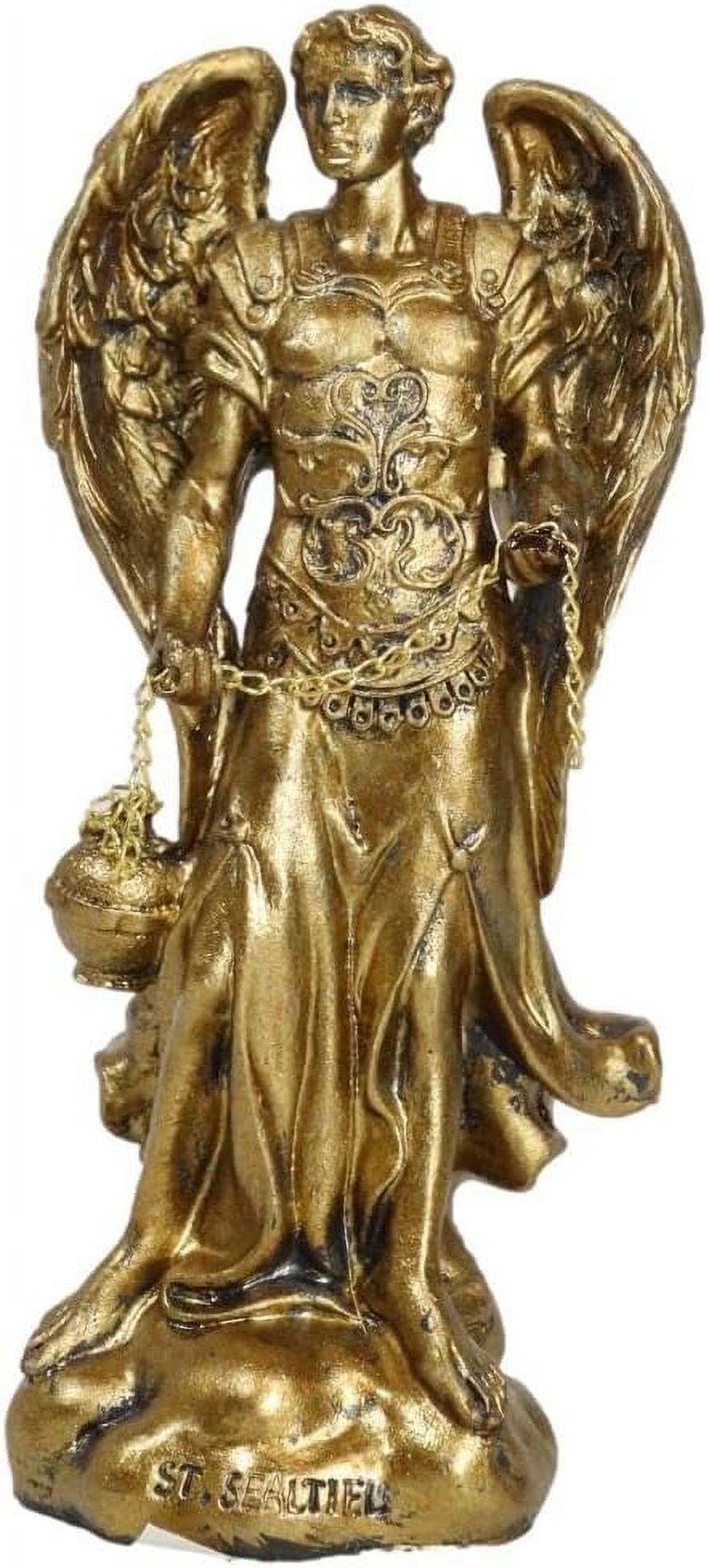 Holy Saint Saeltiel Carrying Censer Statue 5" Tall Angel Selaphiel Patron of Worship ...