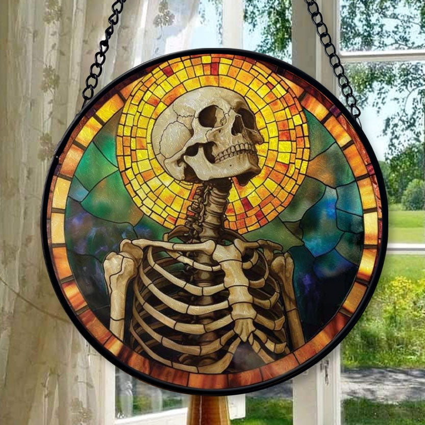 Holy Skull: Stained Glass-Style Christmas Ornament - Made With Real ...