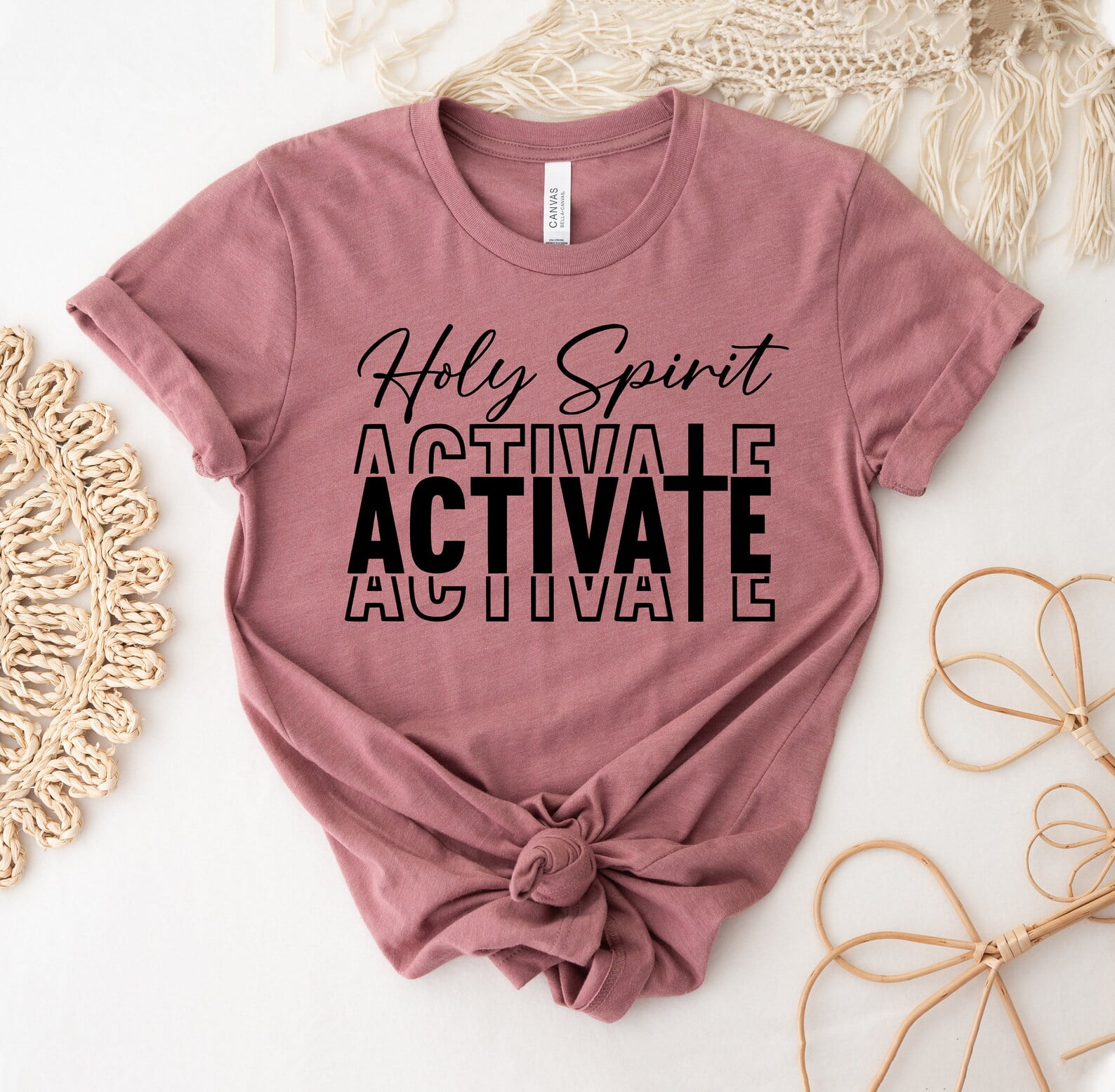 Holy Spirit Activate Shirt Christian T-shirt Family Matching Christmas ...