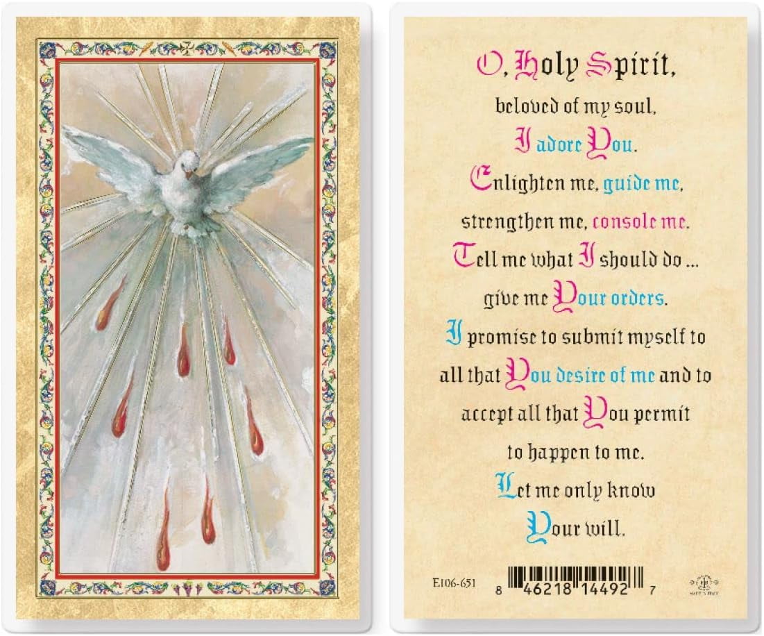 Holy Spirit Beloved of My Soul Stamped Laminated Holy Cards, 25-Count ...