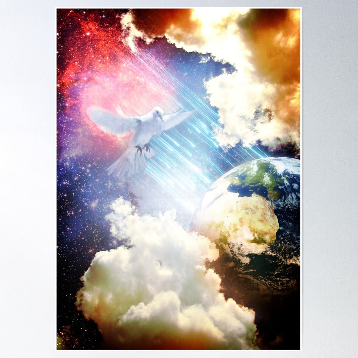 Holy Spirit Descending Poster Wall Art, Modern Wall Decor For Living ...