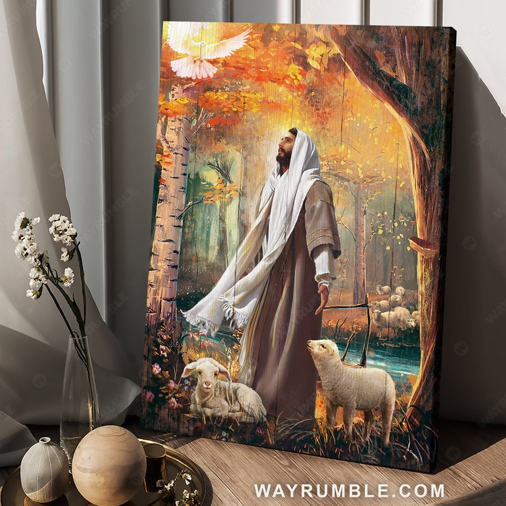 Holy Spirit Dove Lamb Of God Mystic Forest Birch Tree Abstract Jesus ...
