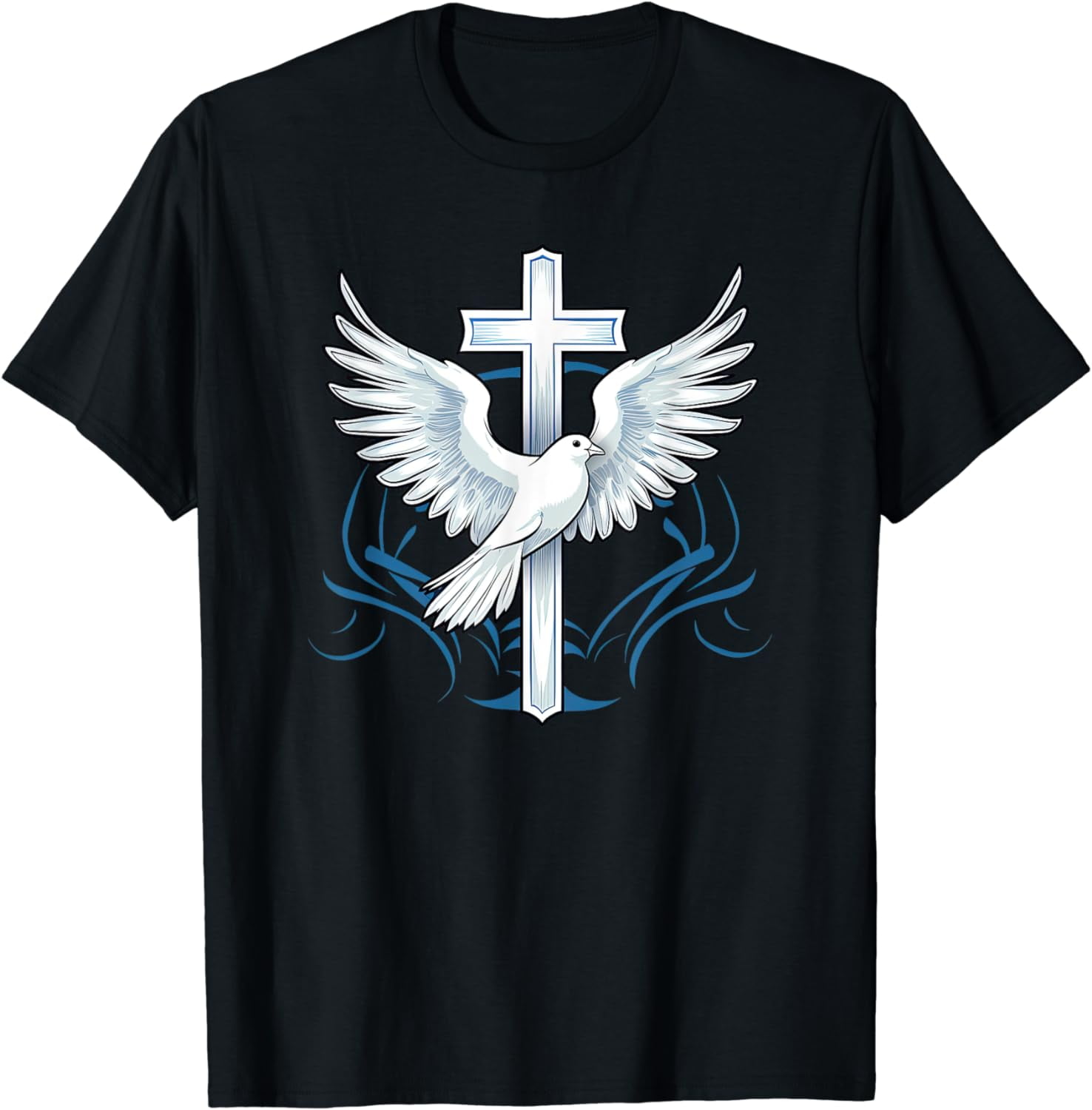 Holy Spirit Dove Praise Jesus Baptism of Jesus Cross T-Shirt - Walmart.com