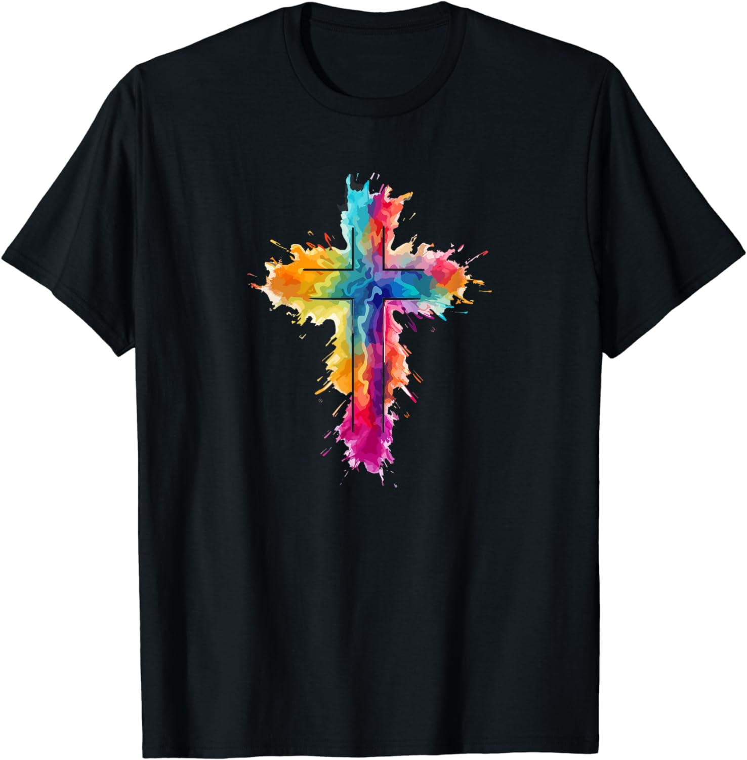Holy Spirit Praise Jesus Pentecost Colorful Christian Cross T-Shirt ...