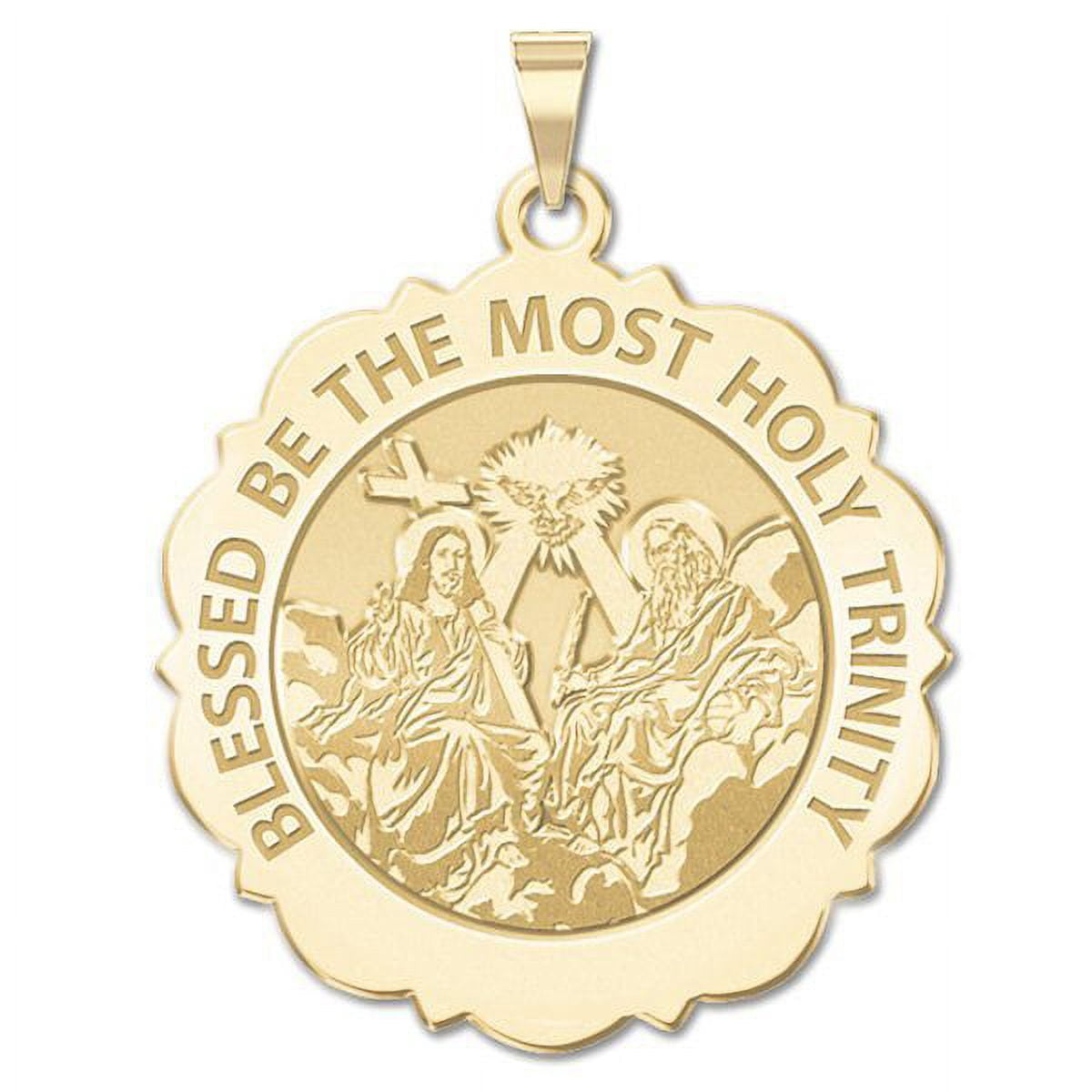 Holy Trinity Scalloped Round Religious Medal - 3/4 inch Size of a ...