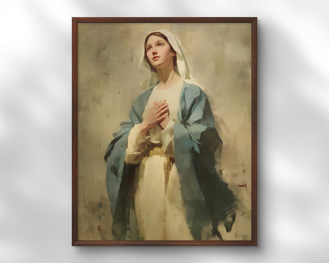 Holy Virgin Mary Print: Catholic Christian Art (Digital Download 450 ...