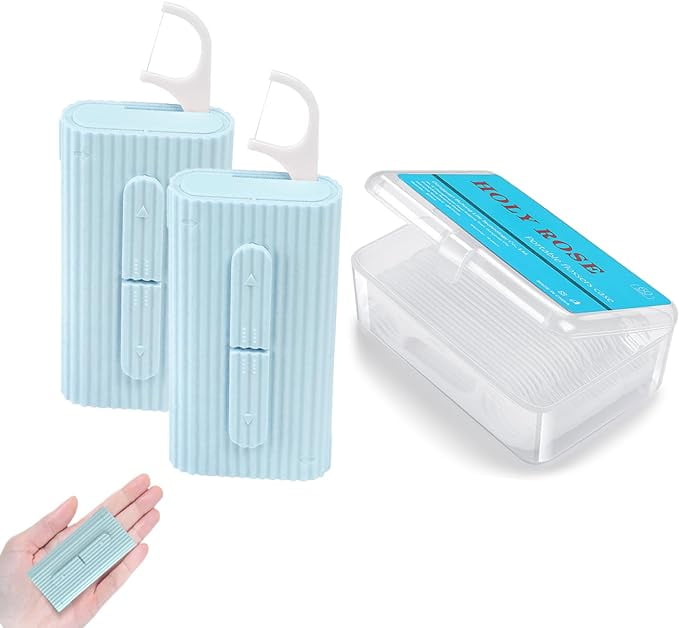 Holy rose Portable Dental Floss Picks Dispenser 2 Box,Travel Floss Case ...