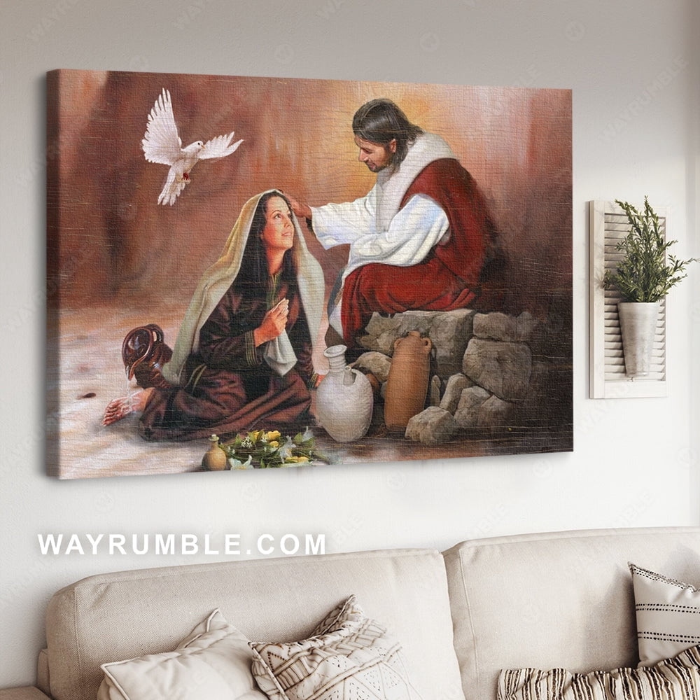 Holy spirit dove, Pretty lady, Jesus painting, Jesus and woman at the ...