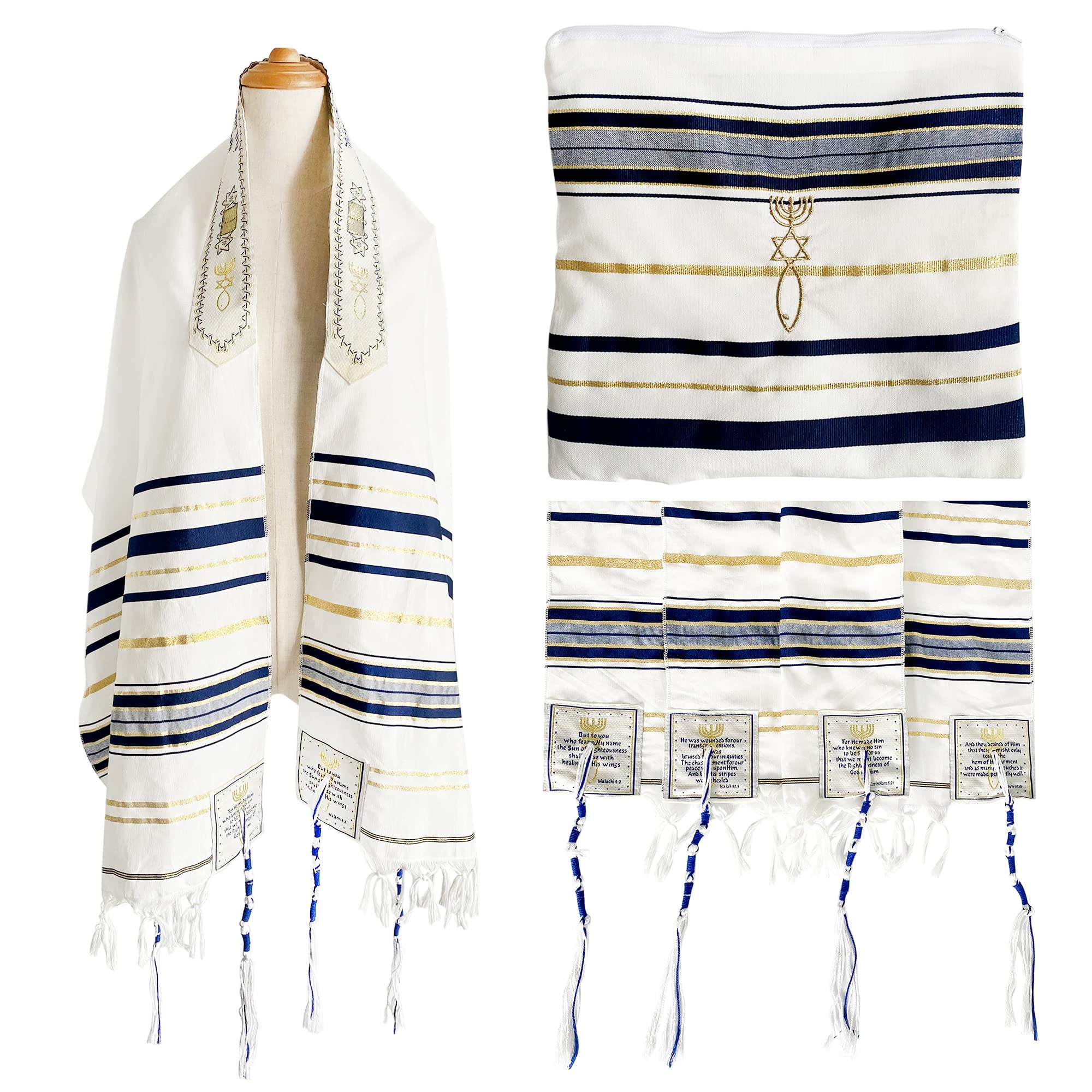 New Covenant Prayer Shawl, English / Hebrew & Bag (Israel) Holy Land ...