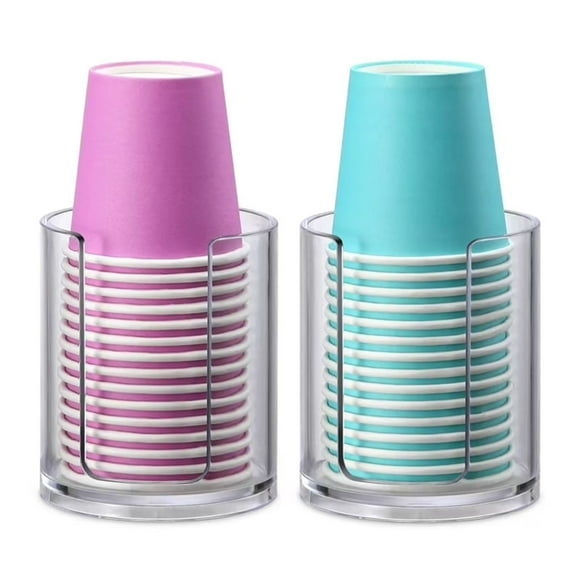 Holytech Bathroom Cup Dispenser, 2 Pack Plastic Mouthwash Cups Holder ...