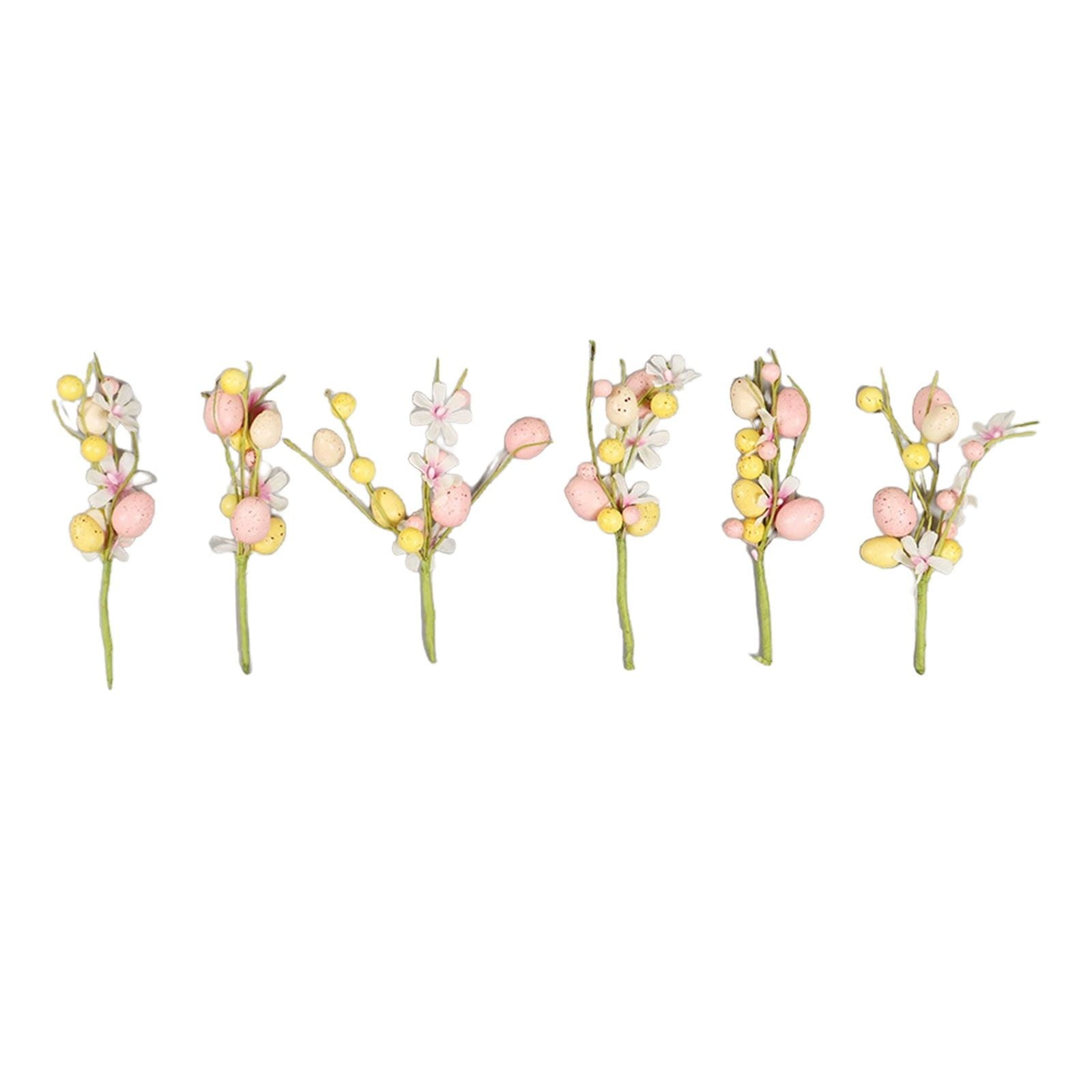 Holzkary 6PCS Artificial Easter Egg Picks Colorful Easter Picks And ...