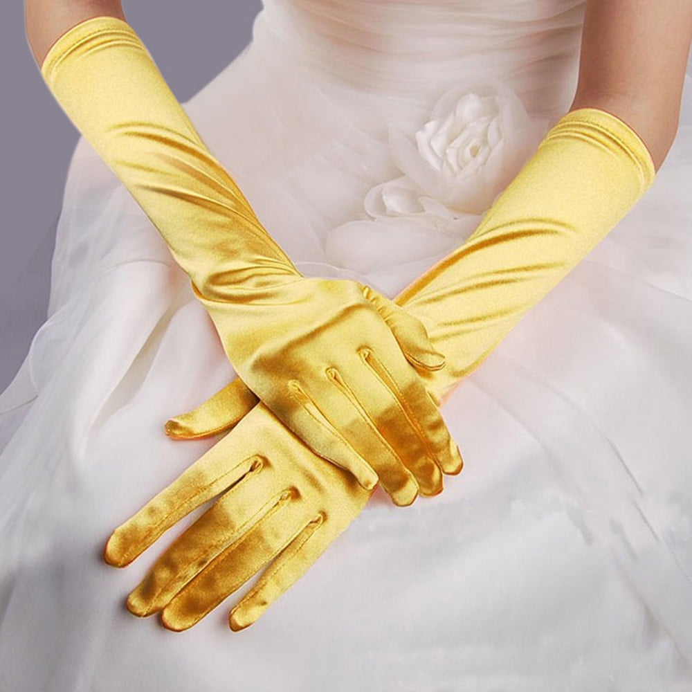 Holzkary Long Opera Party Gloves for Women 1920S Satin Gloves Costumes ...