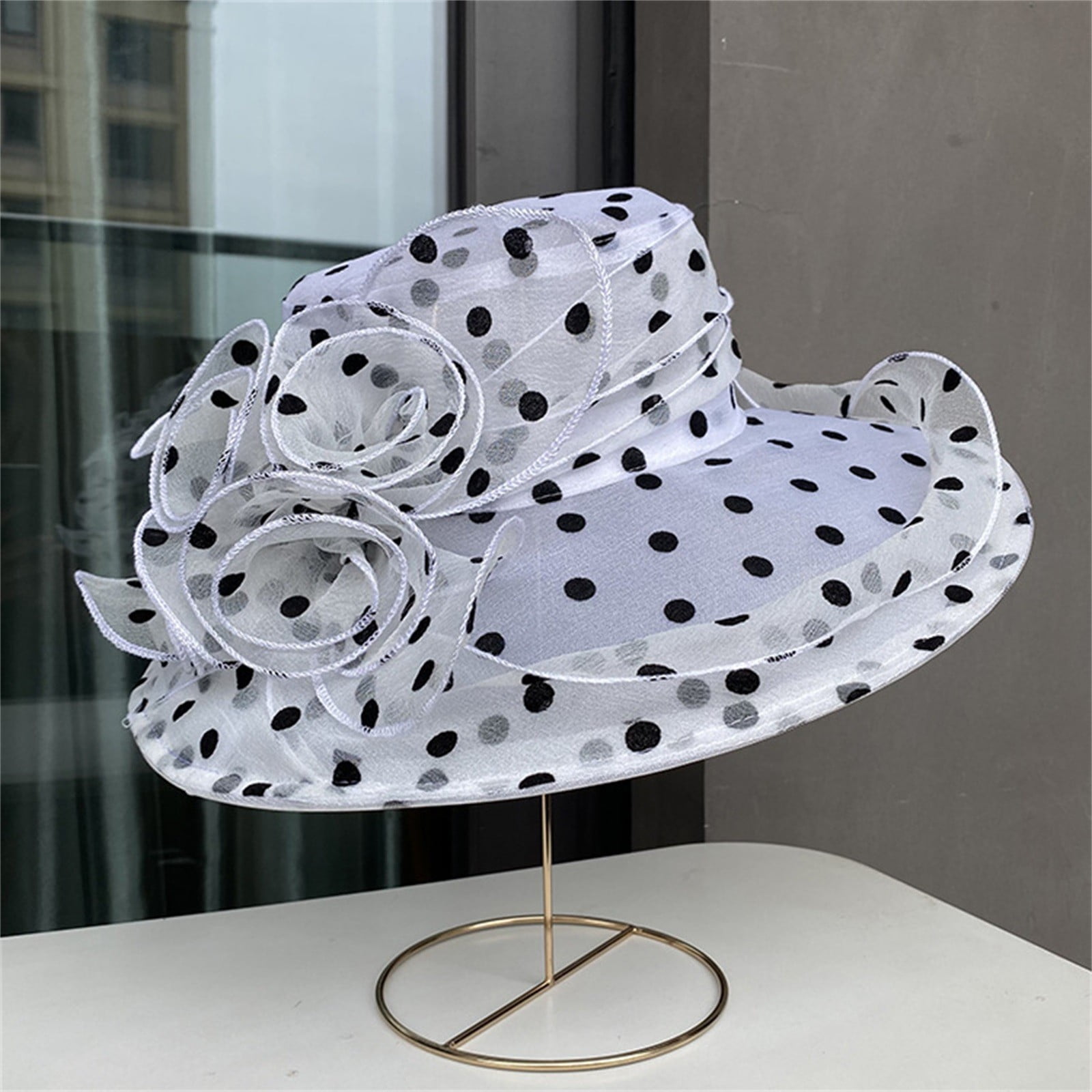 Holzkary Women's Kentucky Hats 2025 Derby Sun Hat Organza Summer Church ...