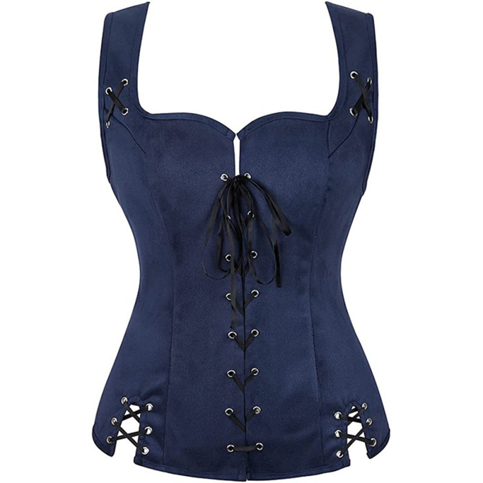 Holzkary Women's Renaissance Lace Up Vintage Boned Bustier Corset with ...