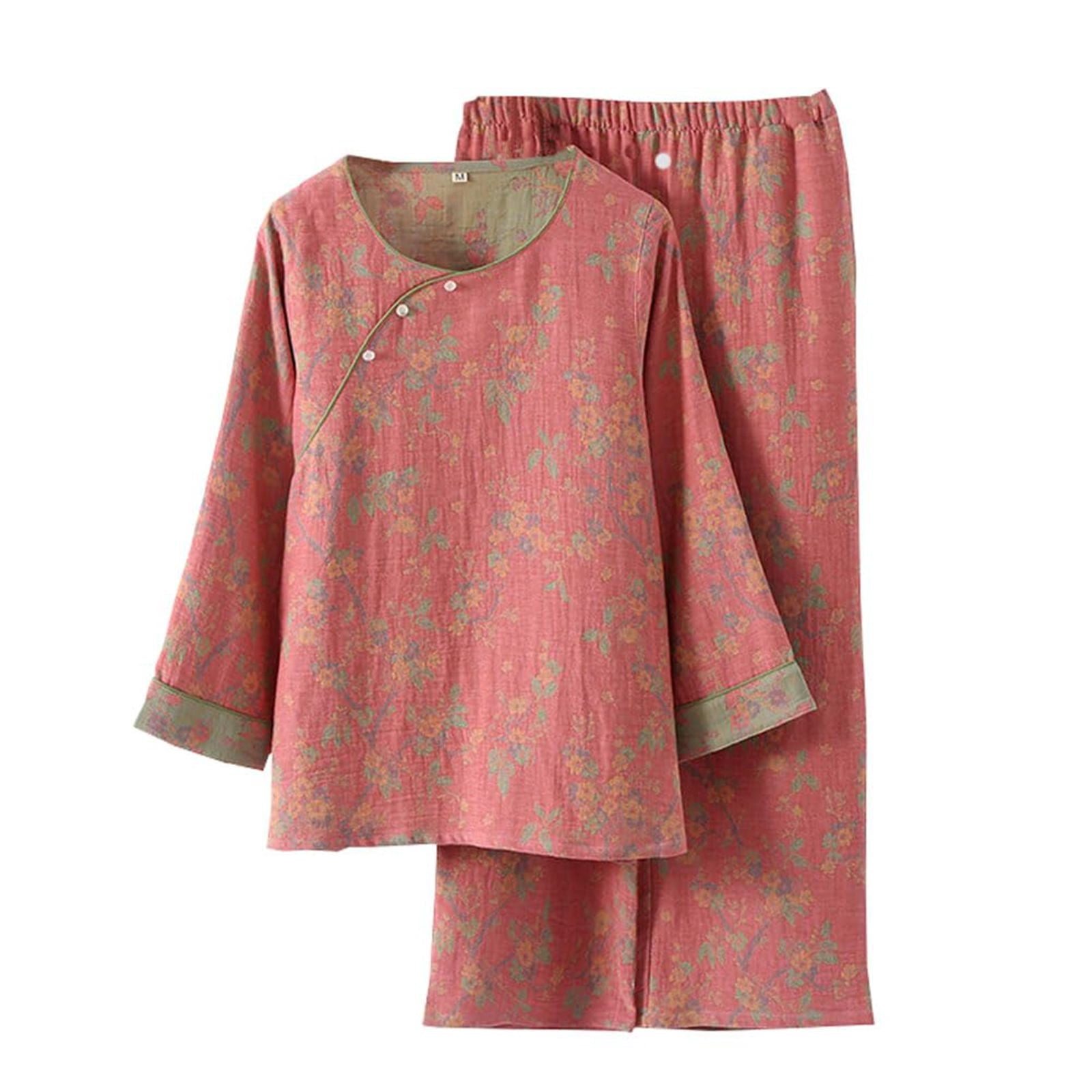 Holzkary Womens Pajama Sets Cotton Summer Pjs Tops with Capri Pants ...