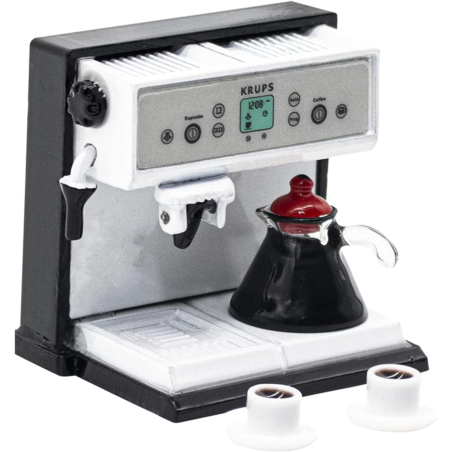 Holzlrgus 1:12 Scale Miniature Coffee Maker Machine with Pot and 2 Cups ...