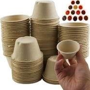 Disposable Pulp Cups 120 Pcs,Eco-Friendly Biodegradable Food Cups ...
