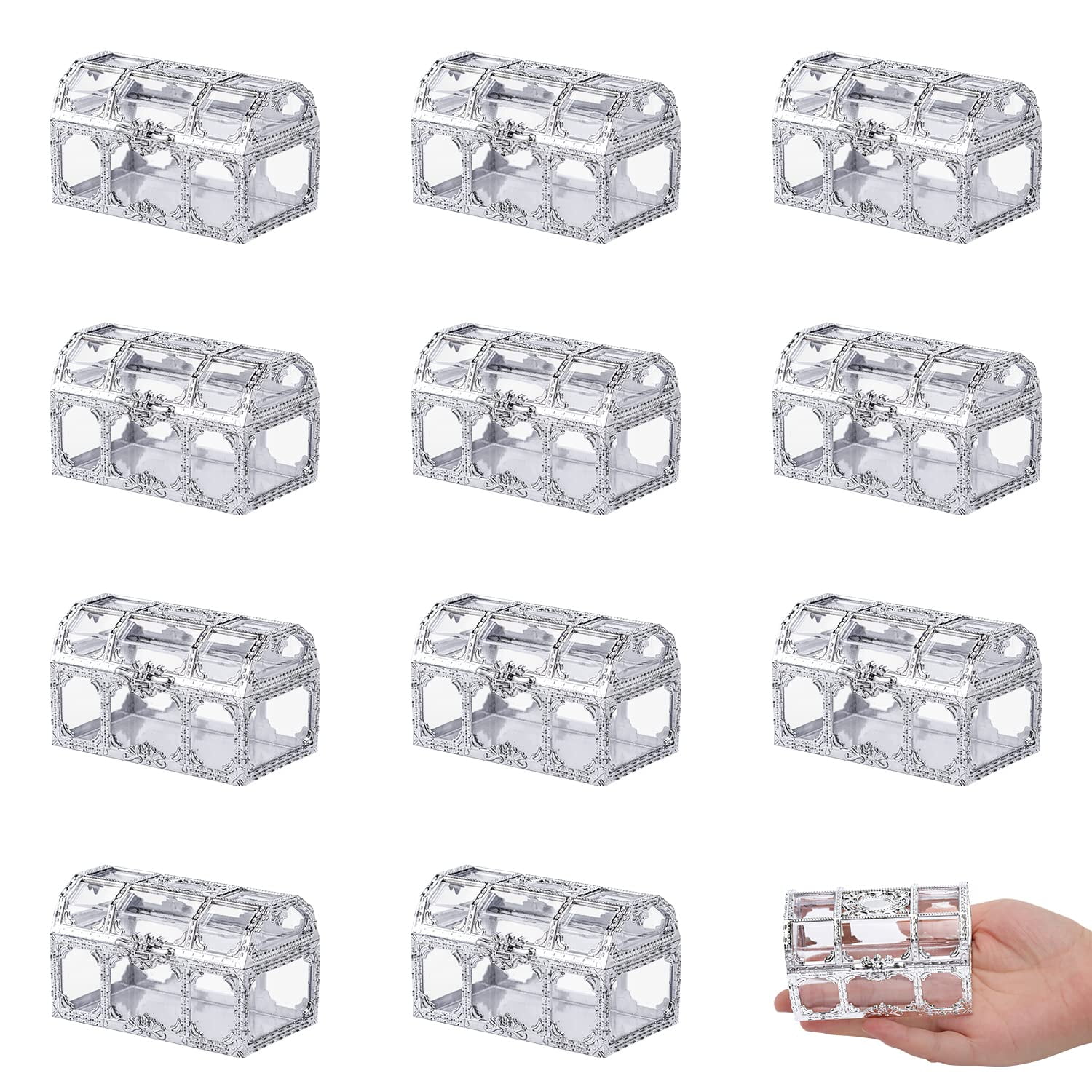 Holzlrgus 12 Pcs Treasure Chest Candy Boxes Plastic Wedding Favor Boxes ...