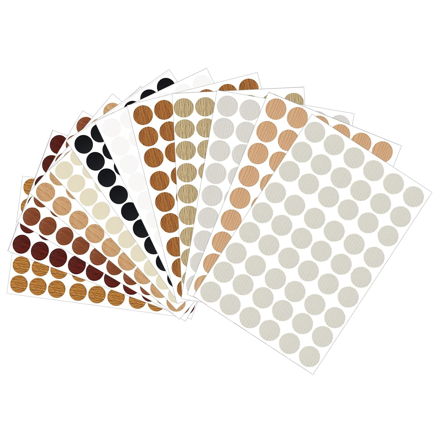 Holzlrgus 12 Sheets 648pcs 0.83in Self-Adhesive Screw Hole Cover ...