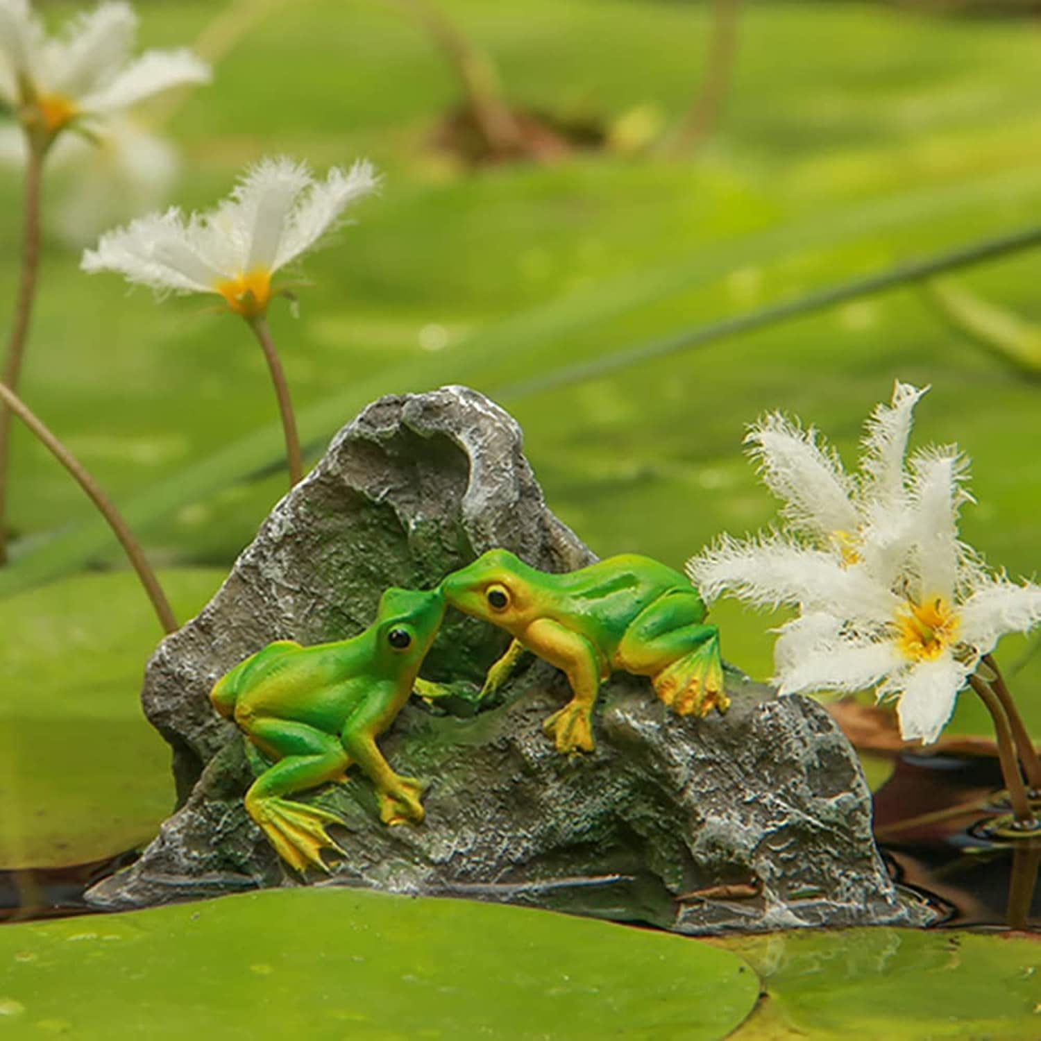 Holzlrgus 1Pack Polyresin Chatting Frogs Miniature Figurines, Fairy ...