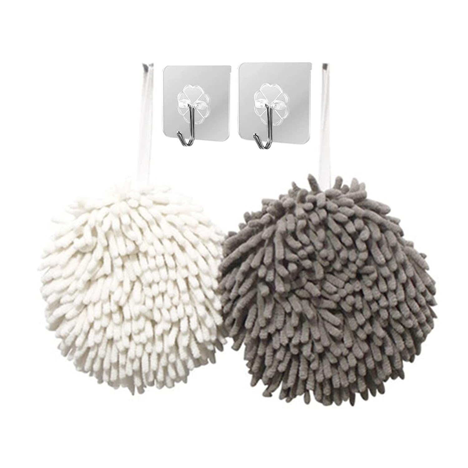 Holzlrgus 2 Pack Chenille Hand Towels - Kitchen Hand Towels with Loop ...