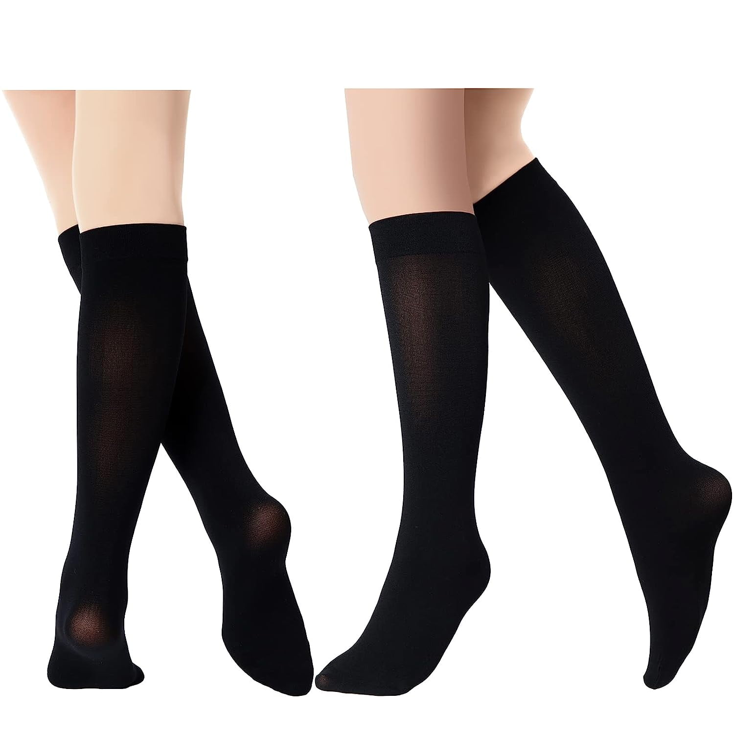 Holzlrgus 2 Pairs Ice Skating Socks Solid Color Skating Socks Light ...
