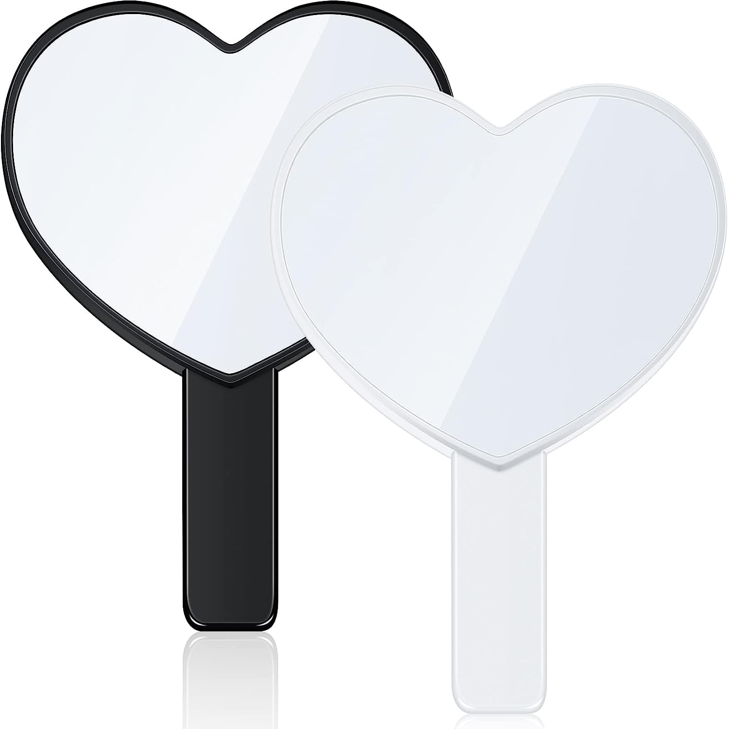Holzlrgus 2 Pieces Heart-Shaped Handheld Mirrors Travel Makeup Mirrors ...