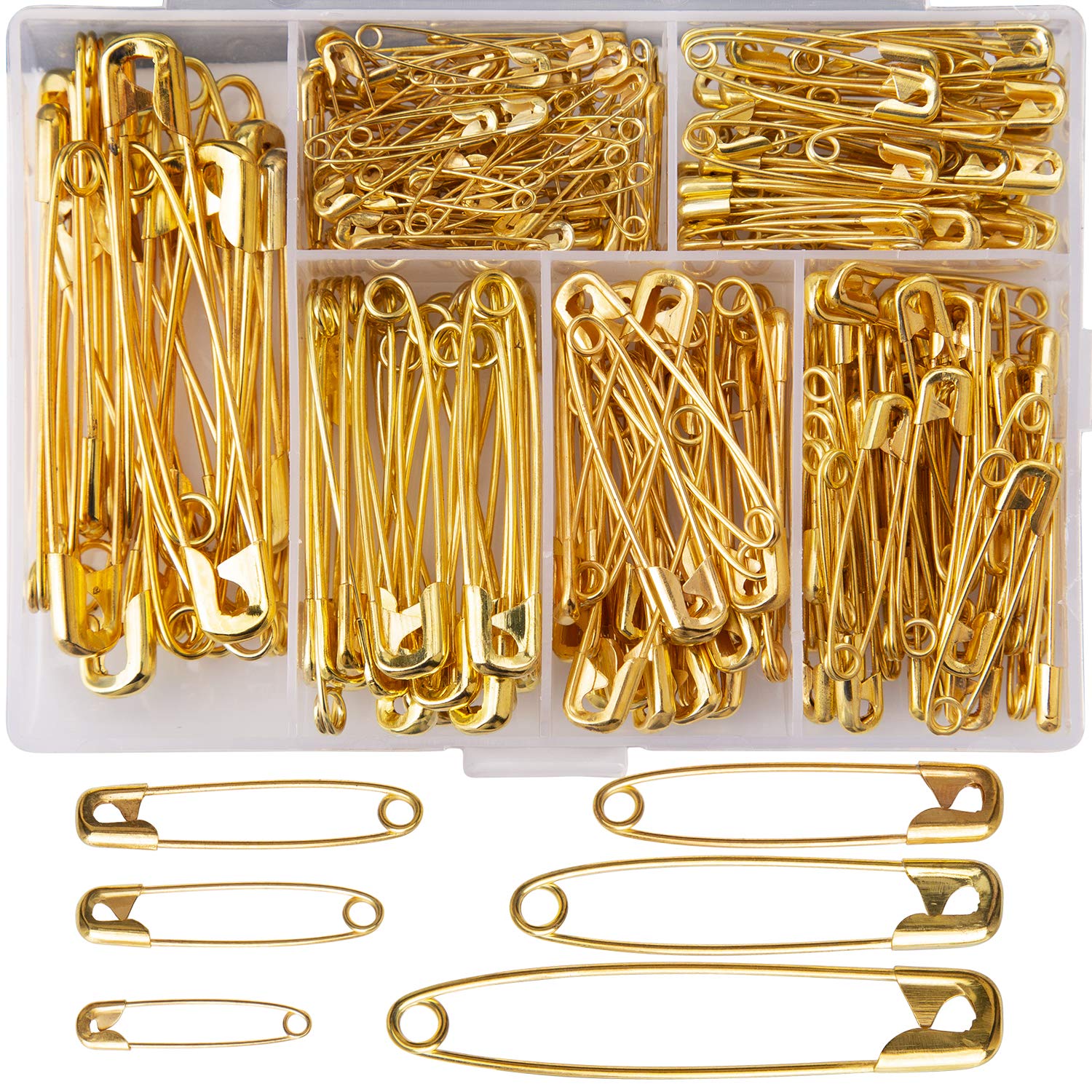 Holzlrgus 250 Pieces 6 Sizes Safety Pins Large and Small Safety Pins ...
