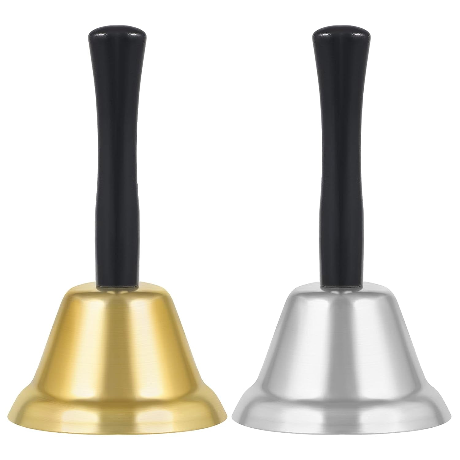 Holzlrgus 2Pcs Metal Hand Bells, Loud Clear Call Bell Wooden Handle ...