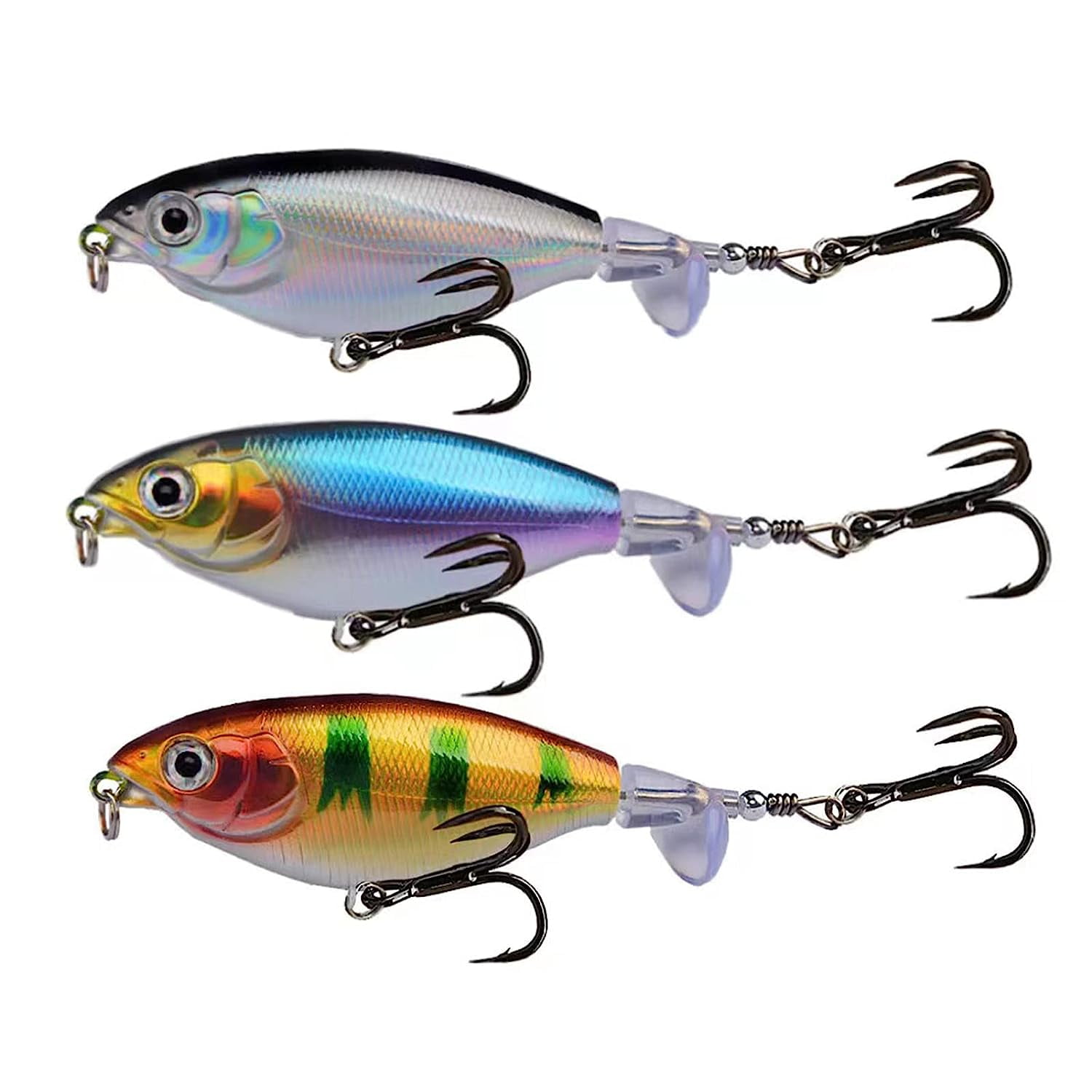 Holzlrgus 3PCS Whopper Plopper Fishing Lure, Bass Top Water Lures ...