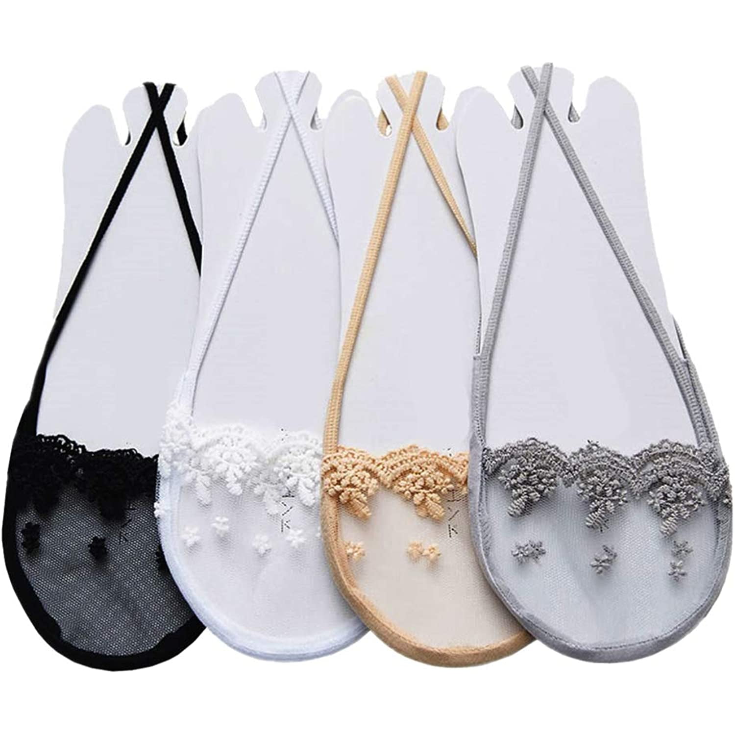 Holzlrgus 4 Pairs No Show Liner Socks Invisible Boat Shoe Socks ...