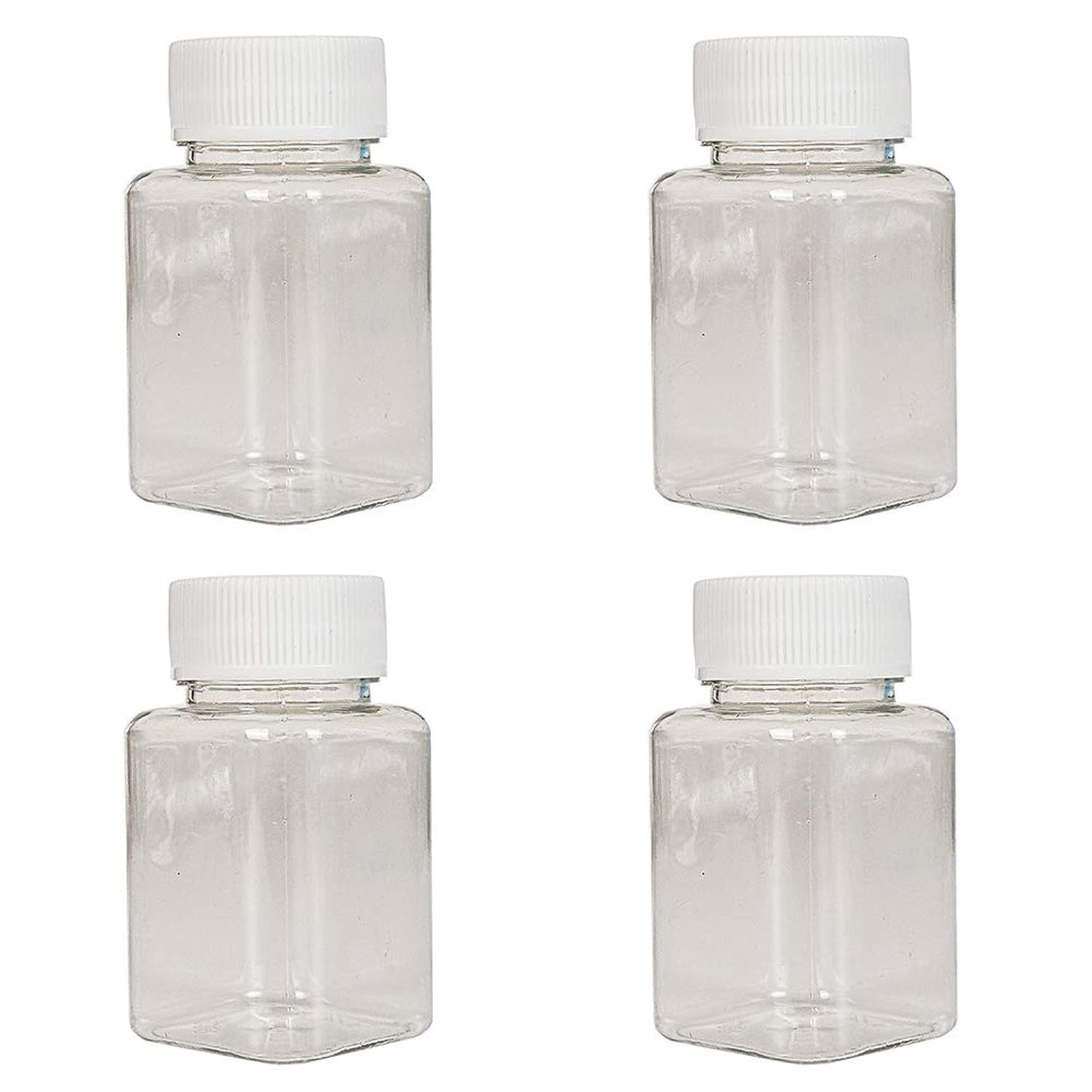 Holzlrgus 4 Pieces 80ml Empty Clear Plastic Pill Bottles Solid Powder ...