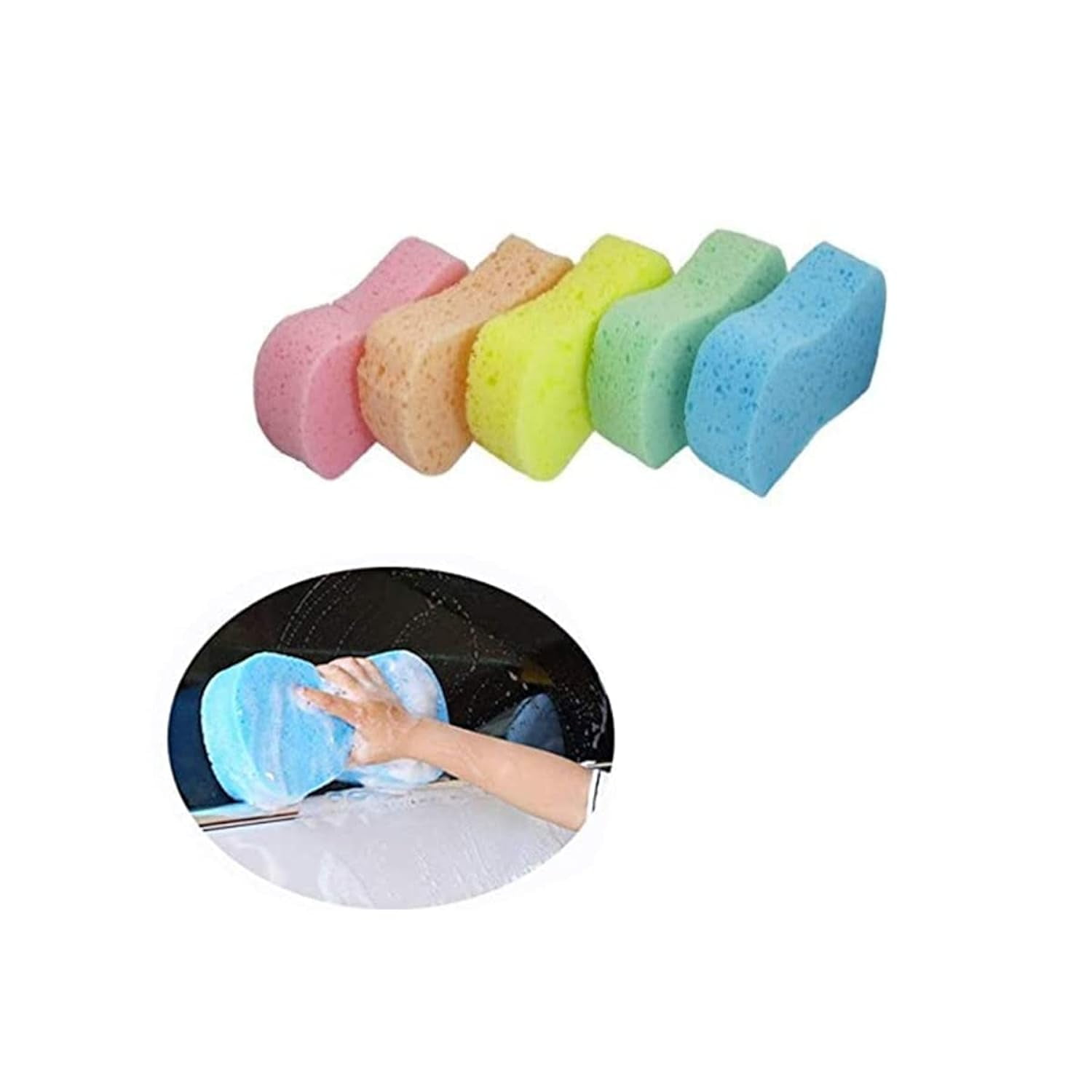 Holzlrgus 5 Pack Car Wash Sponge Set, Multi-Functional Thick Foam ...
