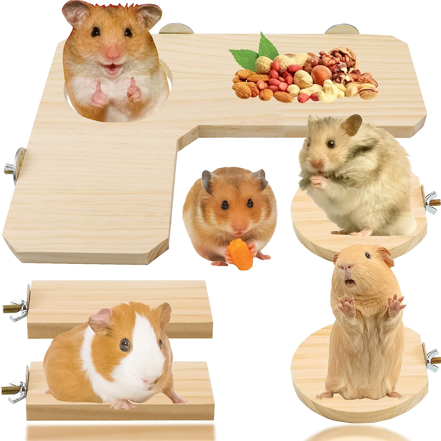Holzlrgus 5 Pack Hamster Cage Platform Set, Cage Accessories Cage ...