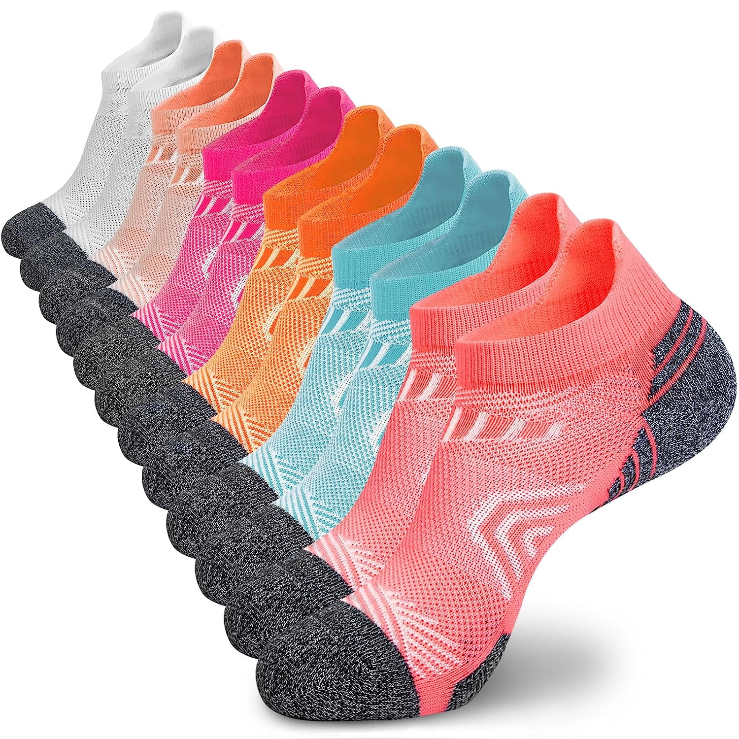 Holzlrgus 6 Pairs Womens Ankle Socks Cotton Cushioned Workout Athletic ...