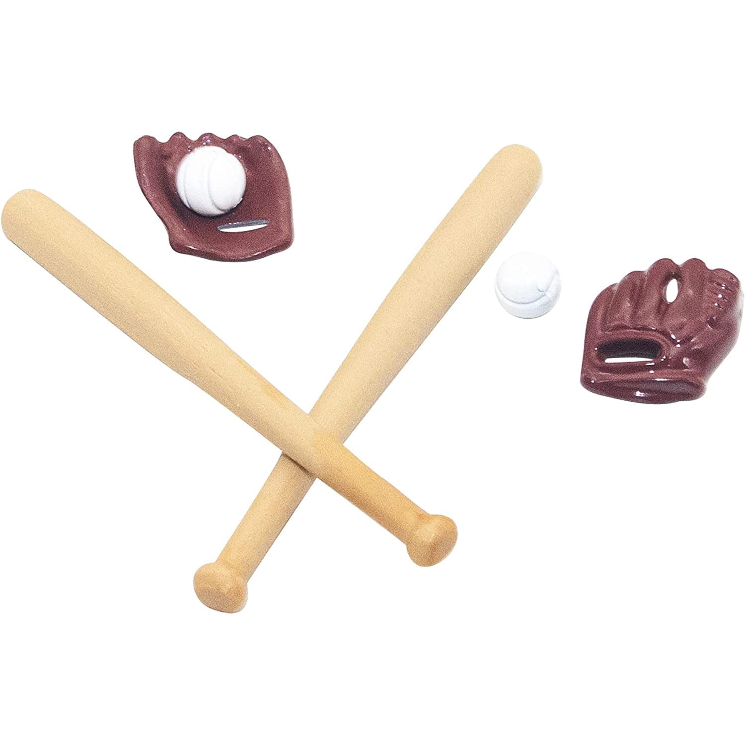 Holzlrgus 6 Pcs 1:12 Miniature House Sports Baseball Bat, Glove and ...