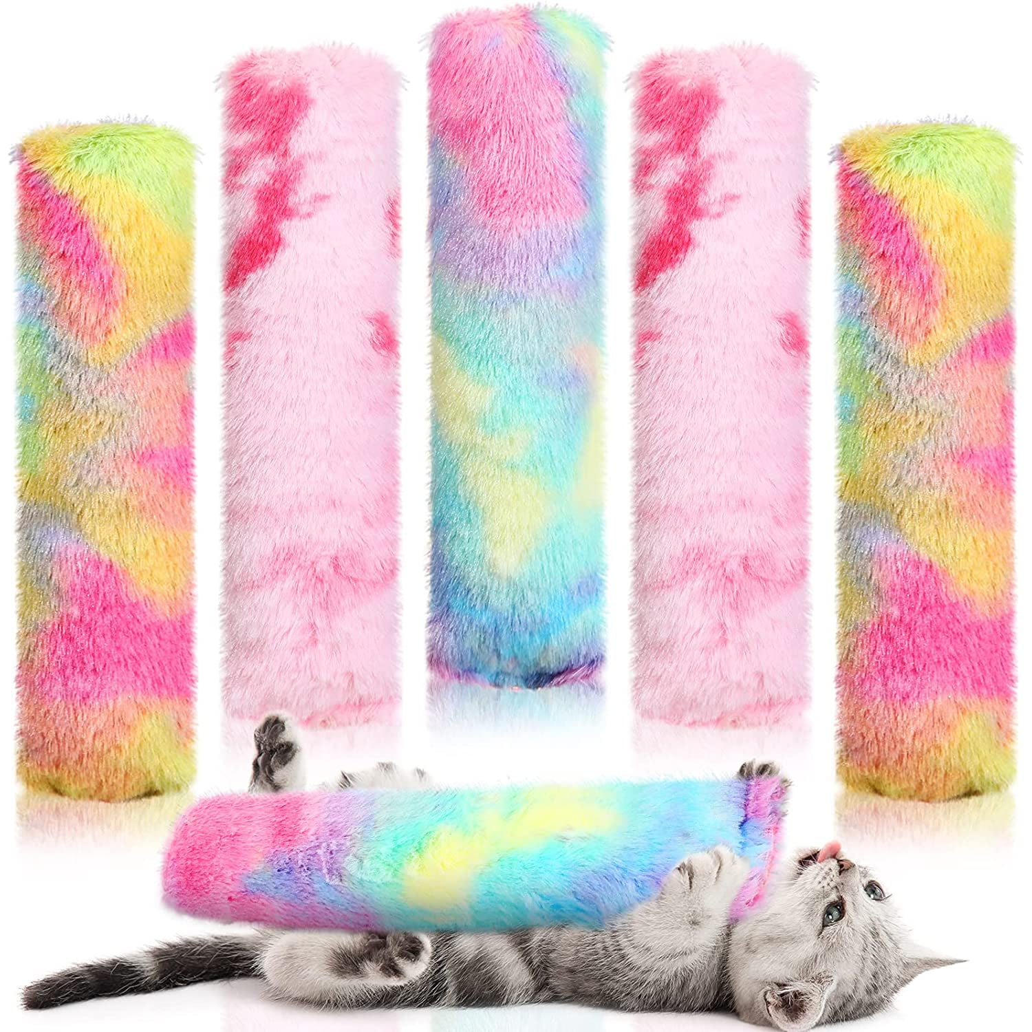 Holzlrgus 6 Pcs Catnip Toys Interactive Cat Kicker Toy Plush Fabric Cat ...