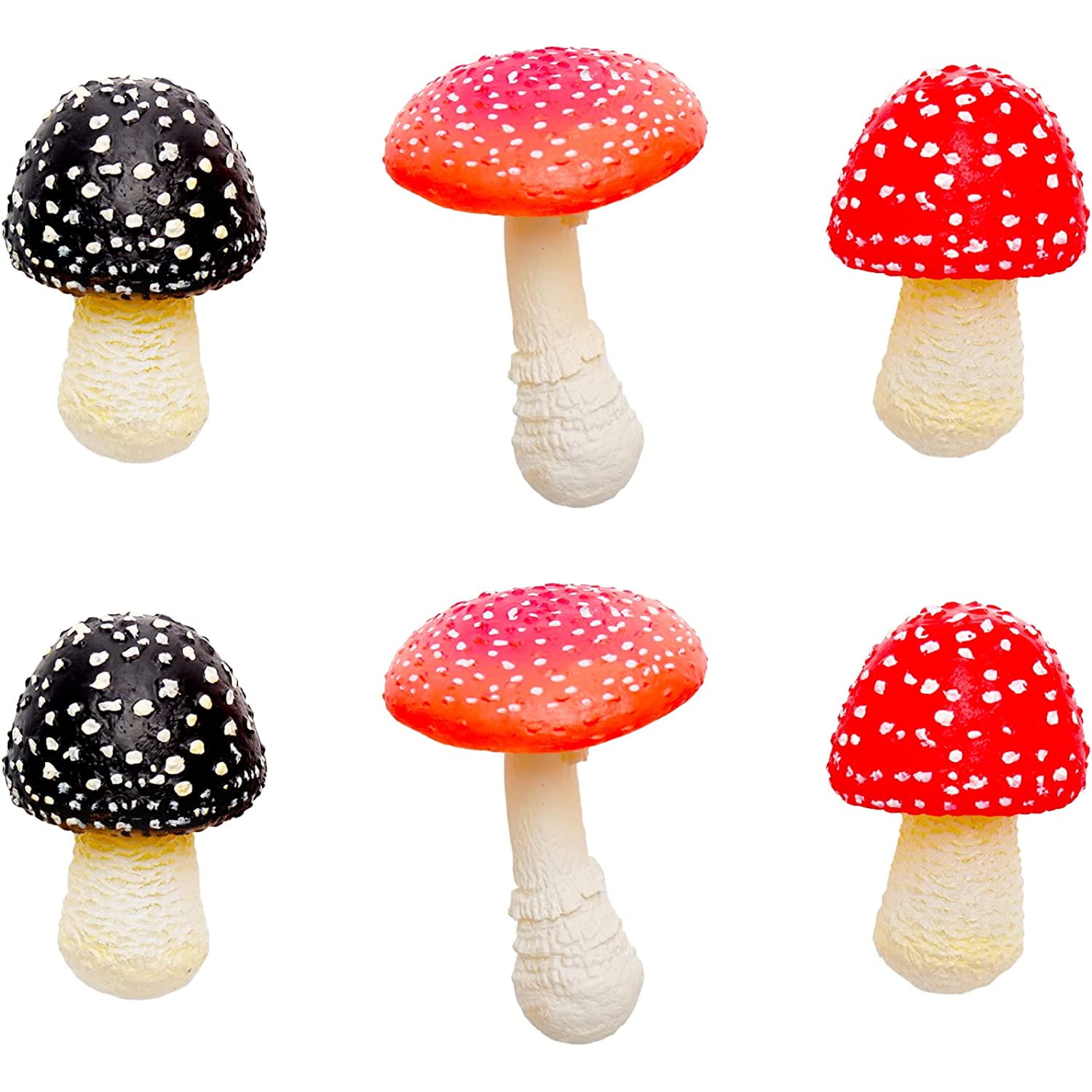 Holzlrgus 6 Pcs Miniature Mushroom Figurine Plastic Mushroom Model ...
