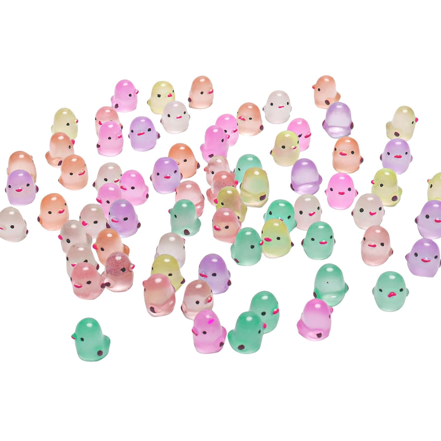 Holzlrgus 70 Pcs Resin Miniature Chicken Tiny Chicken Glow in The Dark ...