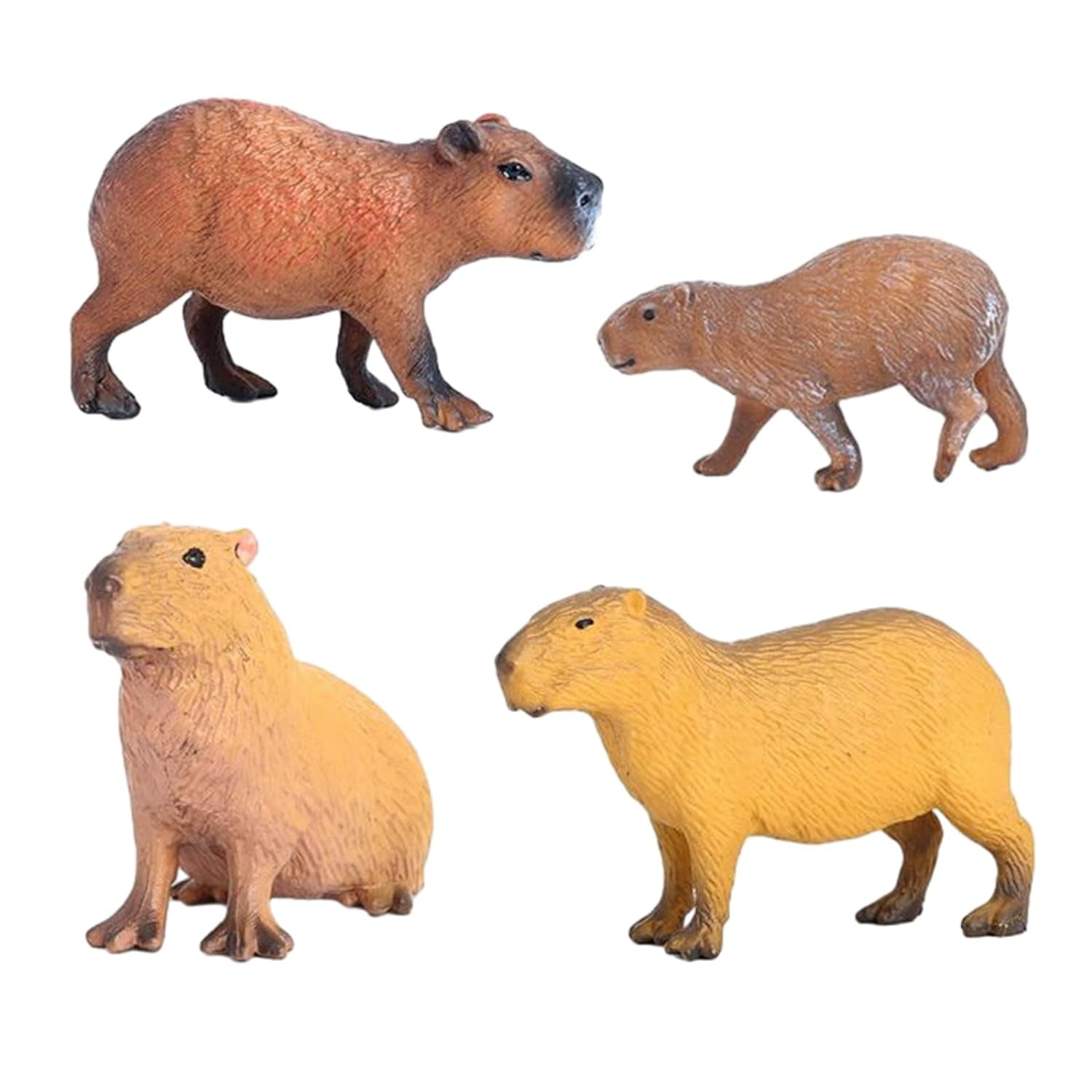 Holzlrgus Animal Figures, 4pcs Plastic Capybara Figurines for Science ...