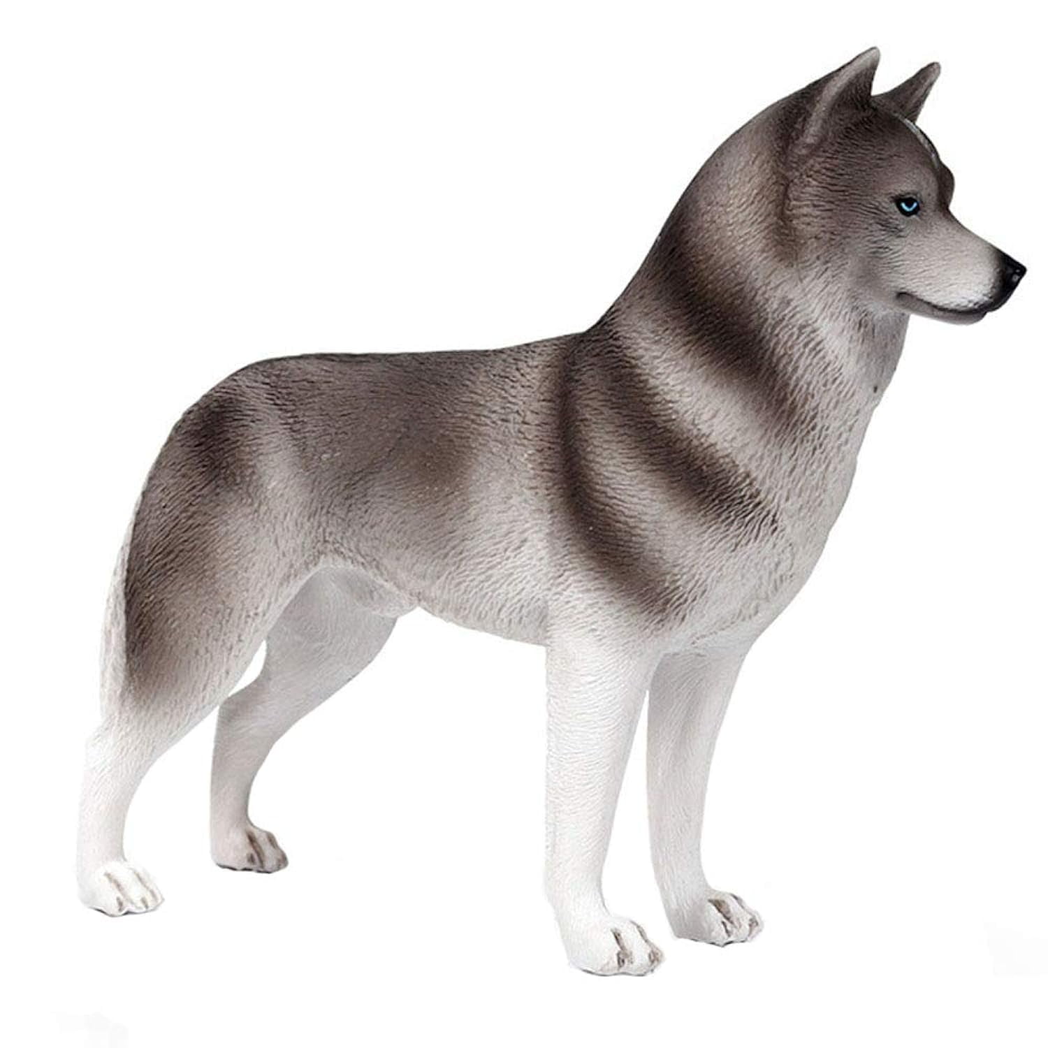 Holzlrgus Animals Figure - Realistic Grey Husky Dog Figurines - Early ...