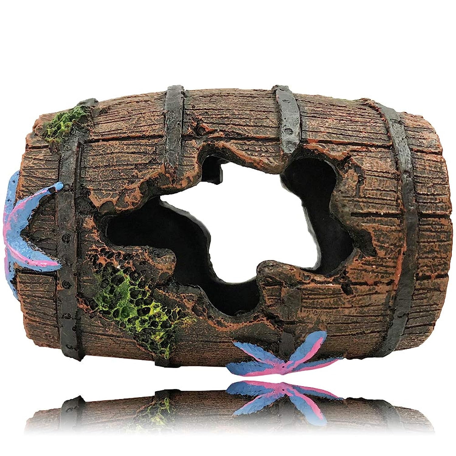 Holzlrgus Aquarium Broken Barrel Decorations - Betta Cave Hideout Wood ...