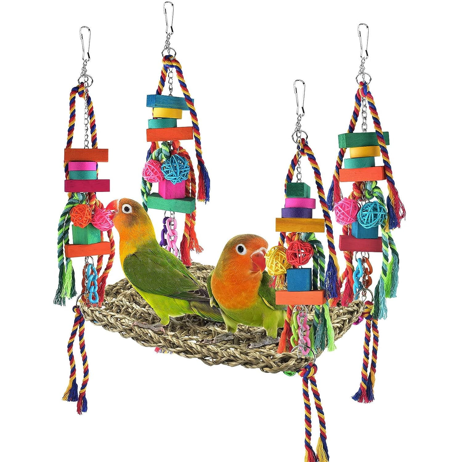 Holzlrgus Bird Toys, Bird Foraging Wall Toy Large Size Seagrass Woven ...