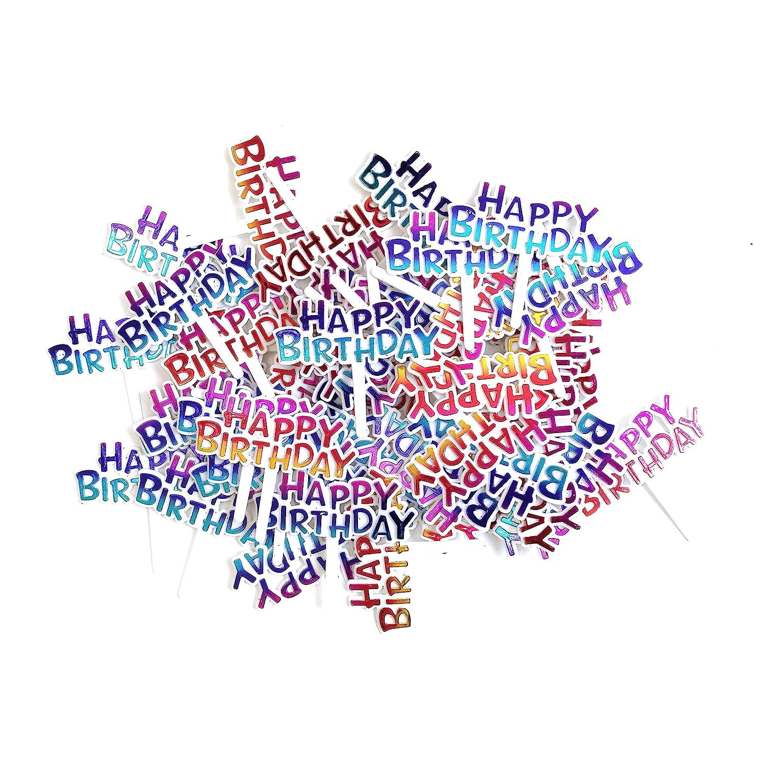 Holzlrgus Colourful Happy Birthday Cupcake Picks Cake Toppers,Pack of ...