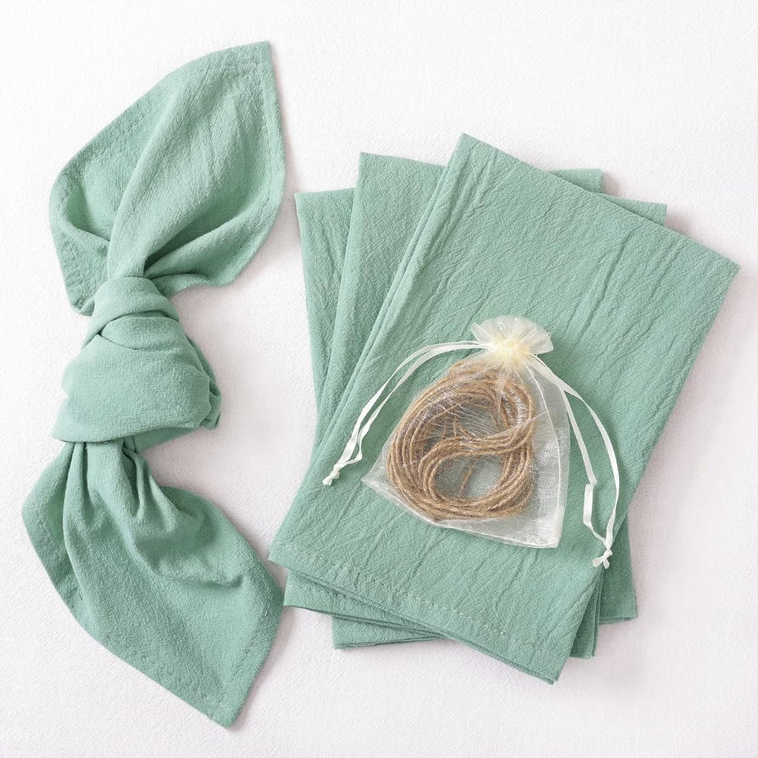 Holzlrgus Cotton Linen Napkins Bulk 17"x17" Stonewashed Cloth Dinner ...