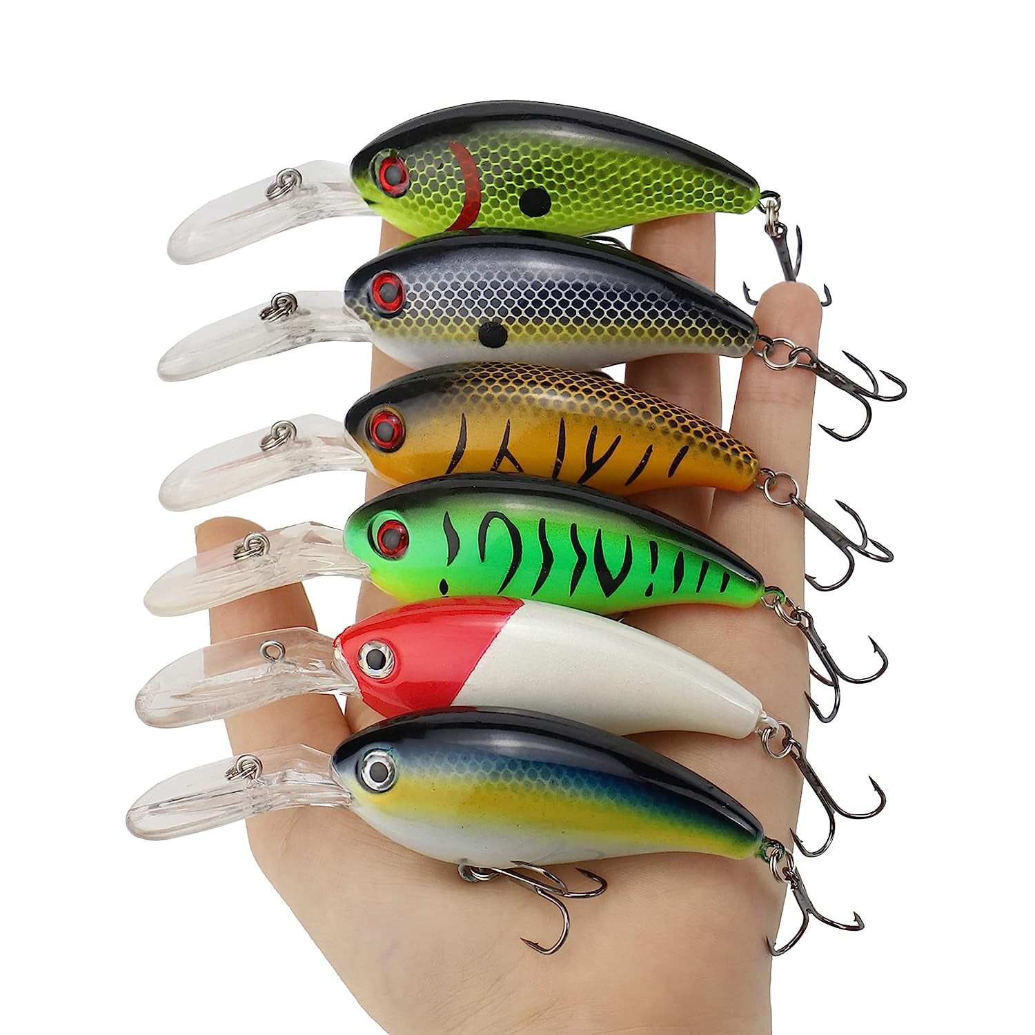 Holzlrgus Crankbait Bass Fishing Lures, Deep Diving Crankbaits Swimbait ...