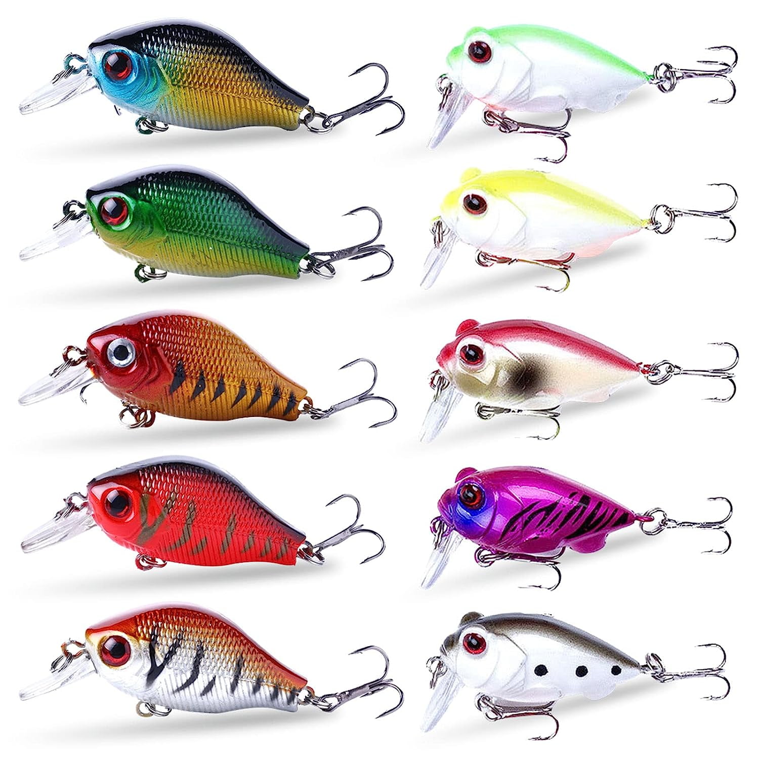 Holzlrgus Crankbait Bass Fishing Lures, Deep Diving with Tackle Box for ...