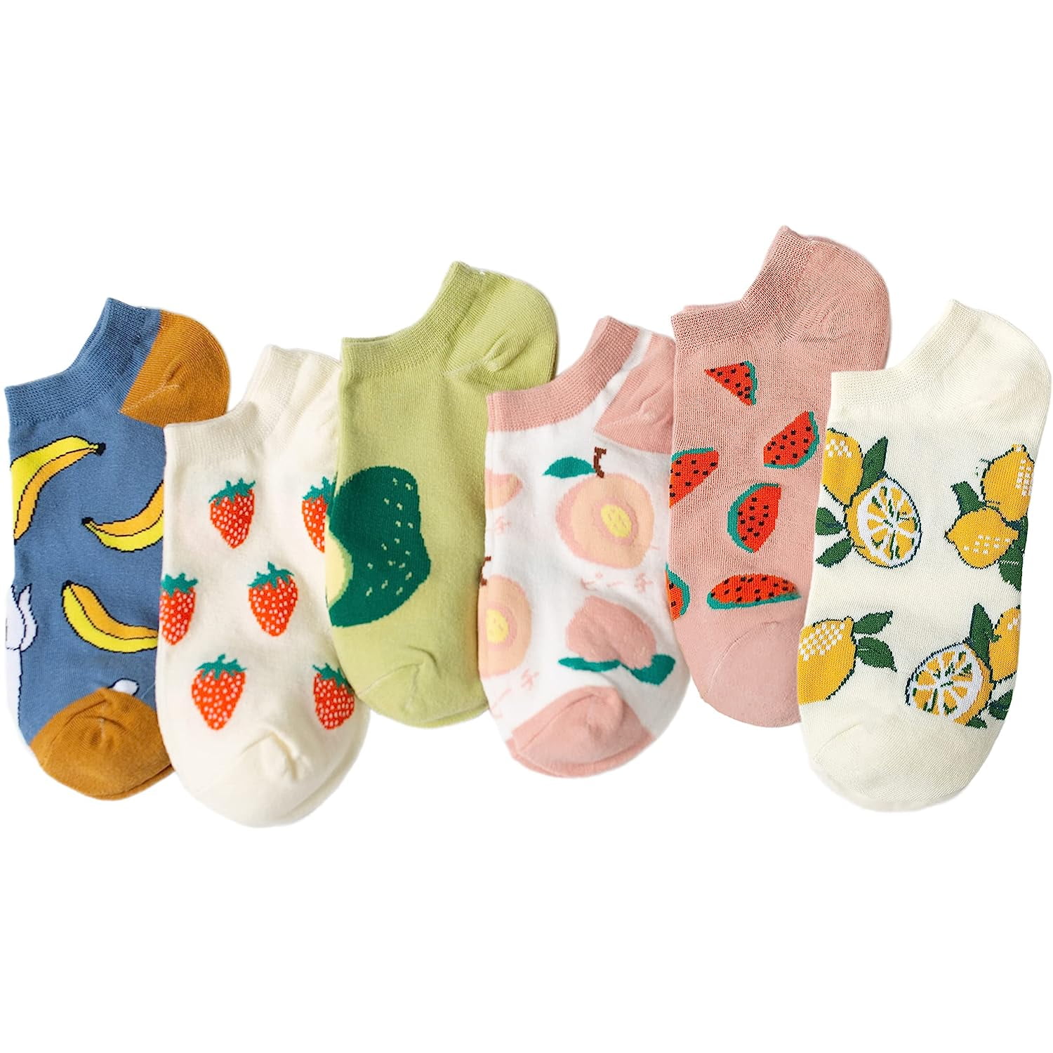 Holzlrgus Colorful Fruit Design Ankle Socks Set, Cute No Show Low Cut ...