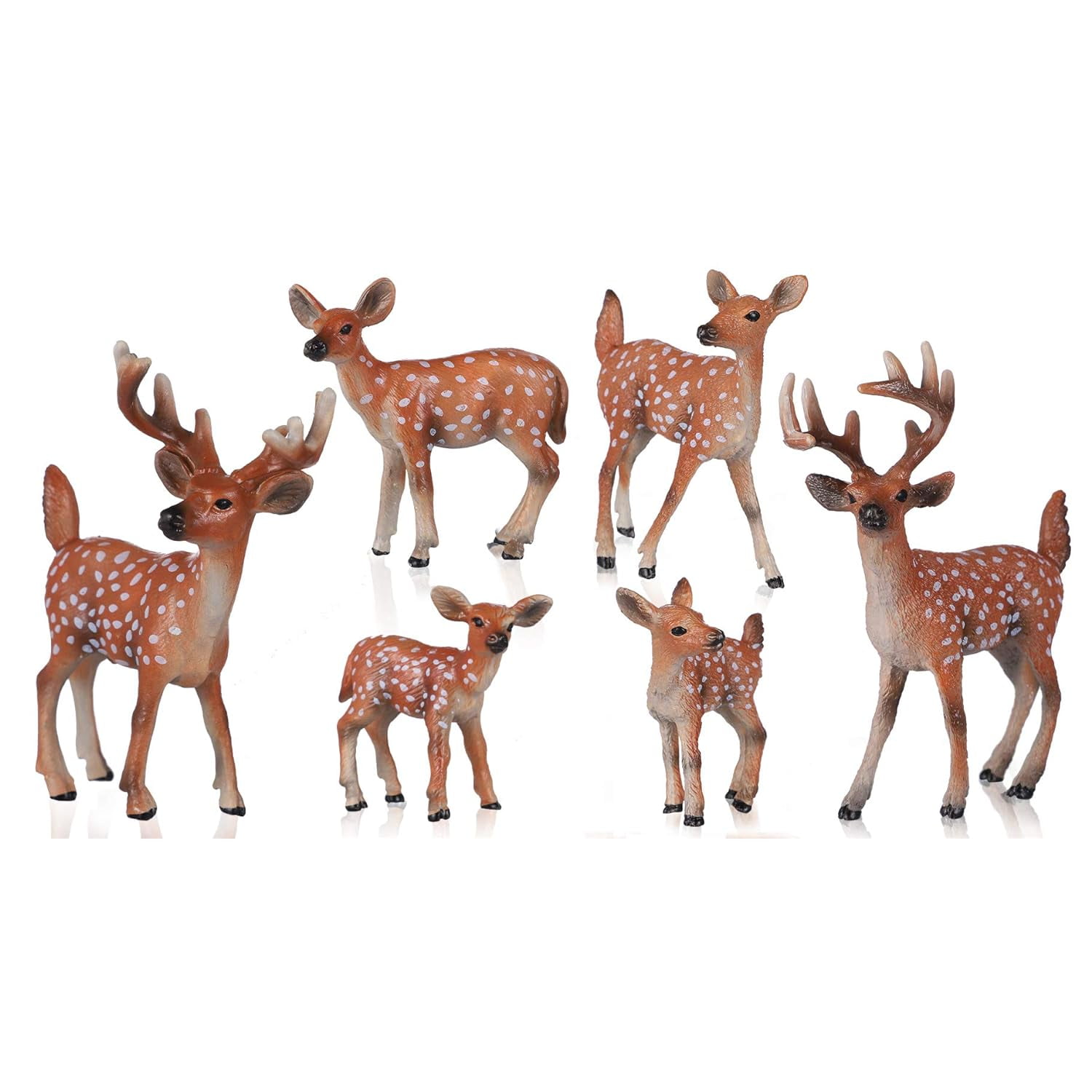 Holzlrgus Deer Toys - 6pcs Realistic Deer Woodland Animals Figurines ...