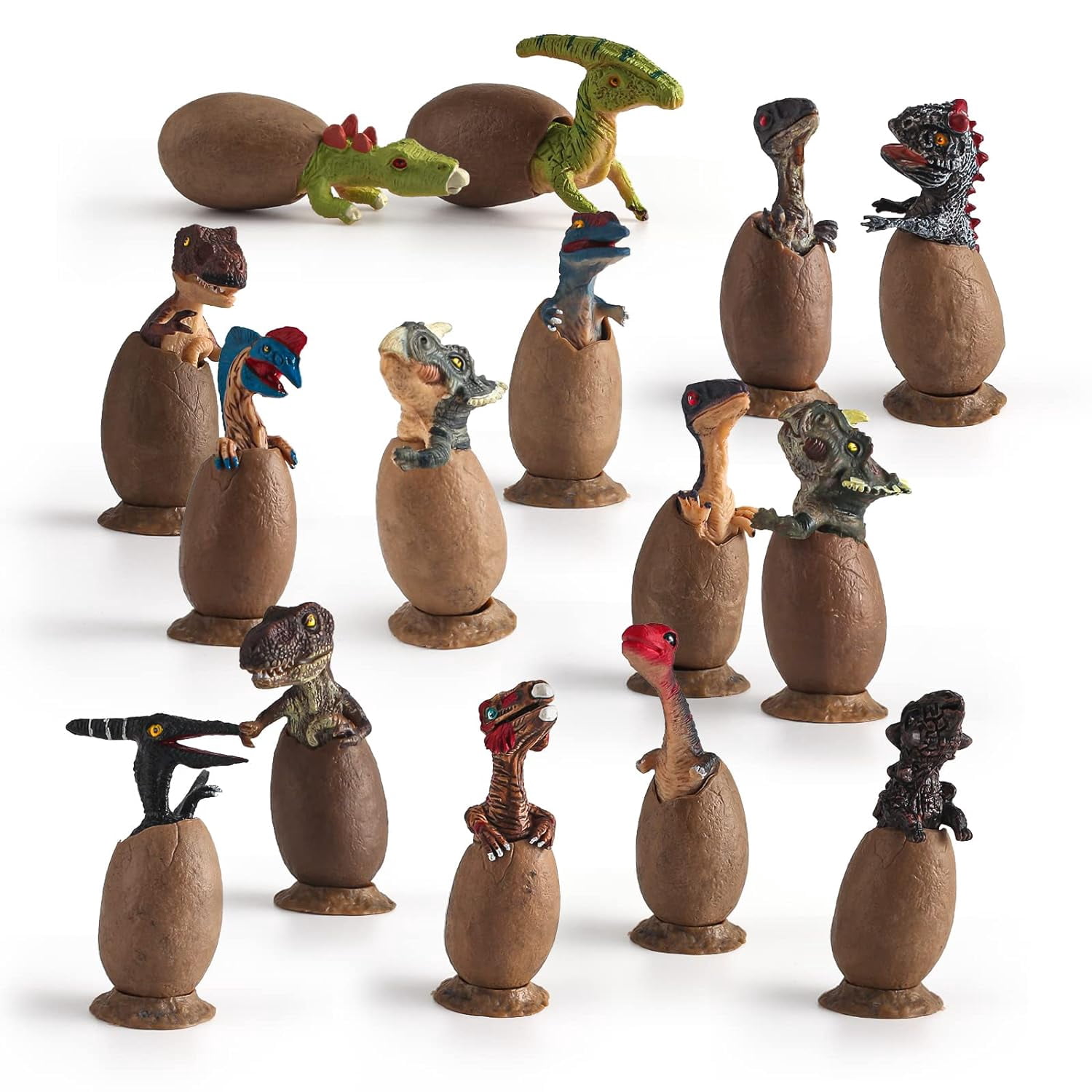 Holzlrgus Dinosaur Eggs Figures 15pcs Mini Dinosaurs Tyrannosaurus Rex ...
